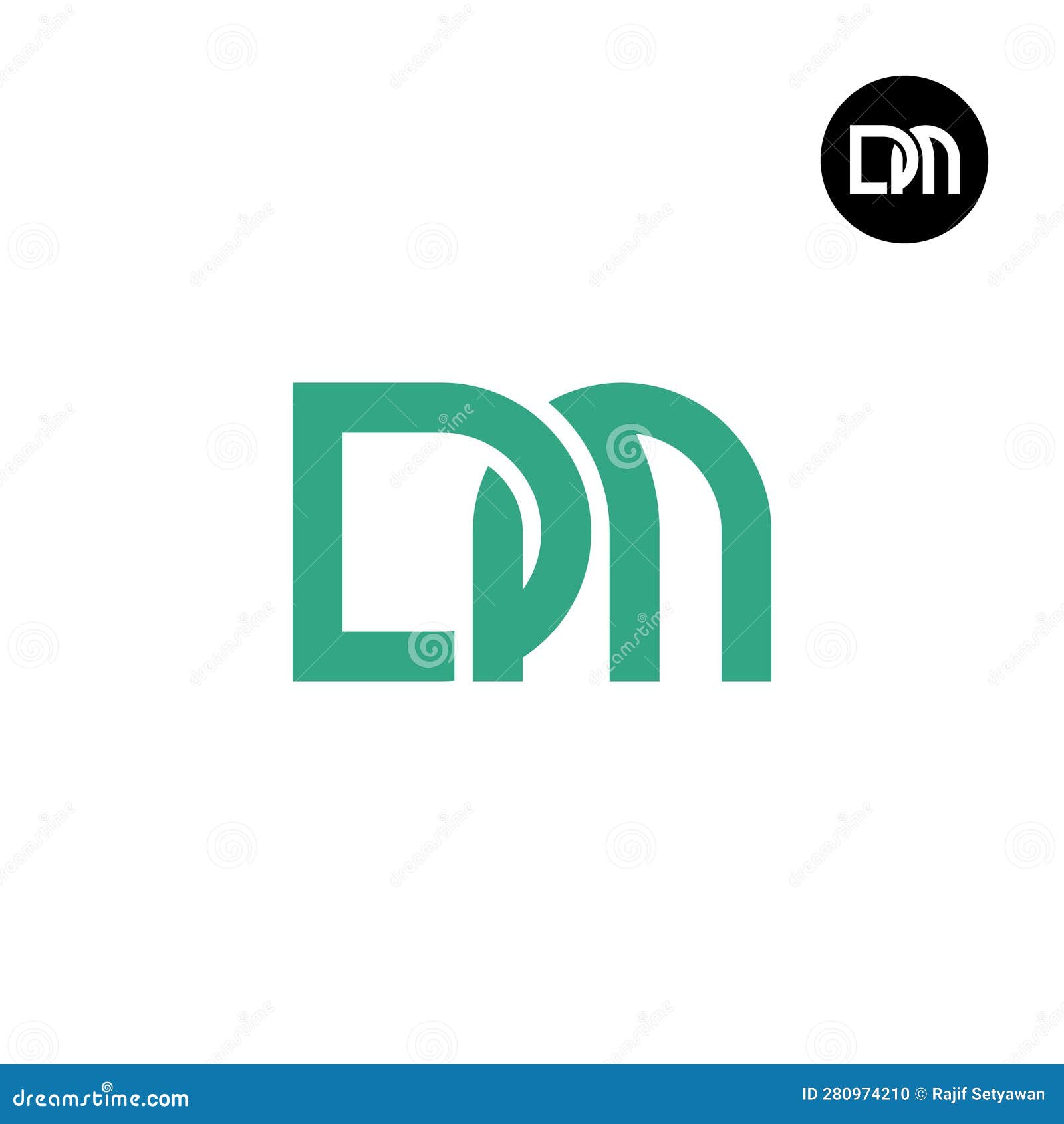 Letter DM Monogram Logo Design Stock Vector - Illustration of monograms ...