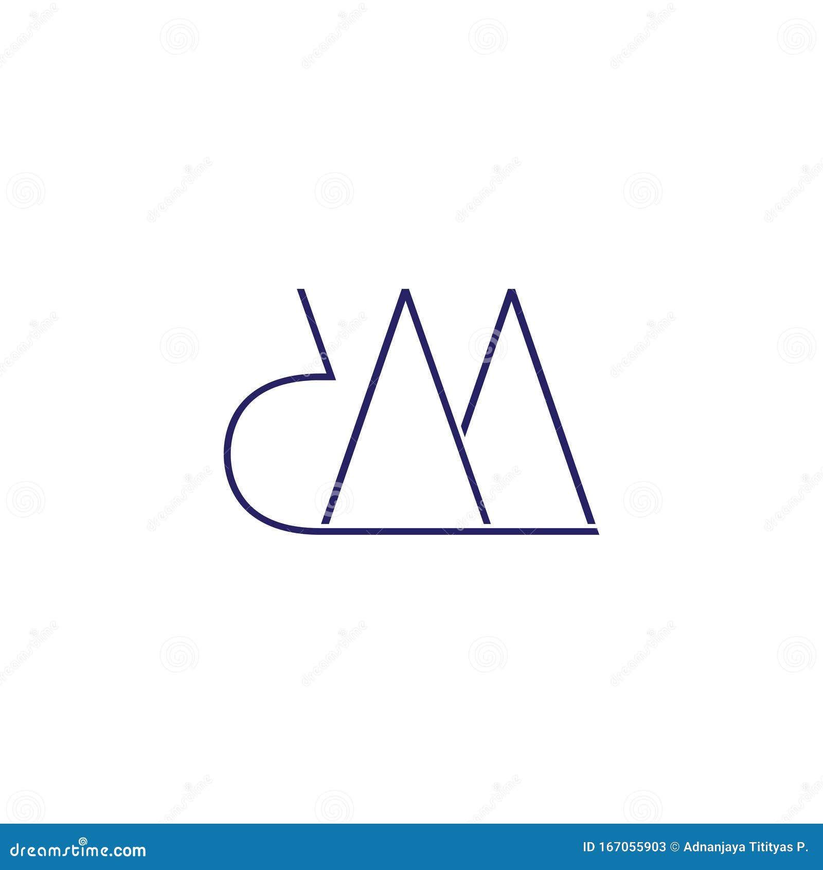Letter Dm Simple Geometric Linear Design Logo Vector Stock Vector ...