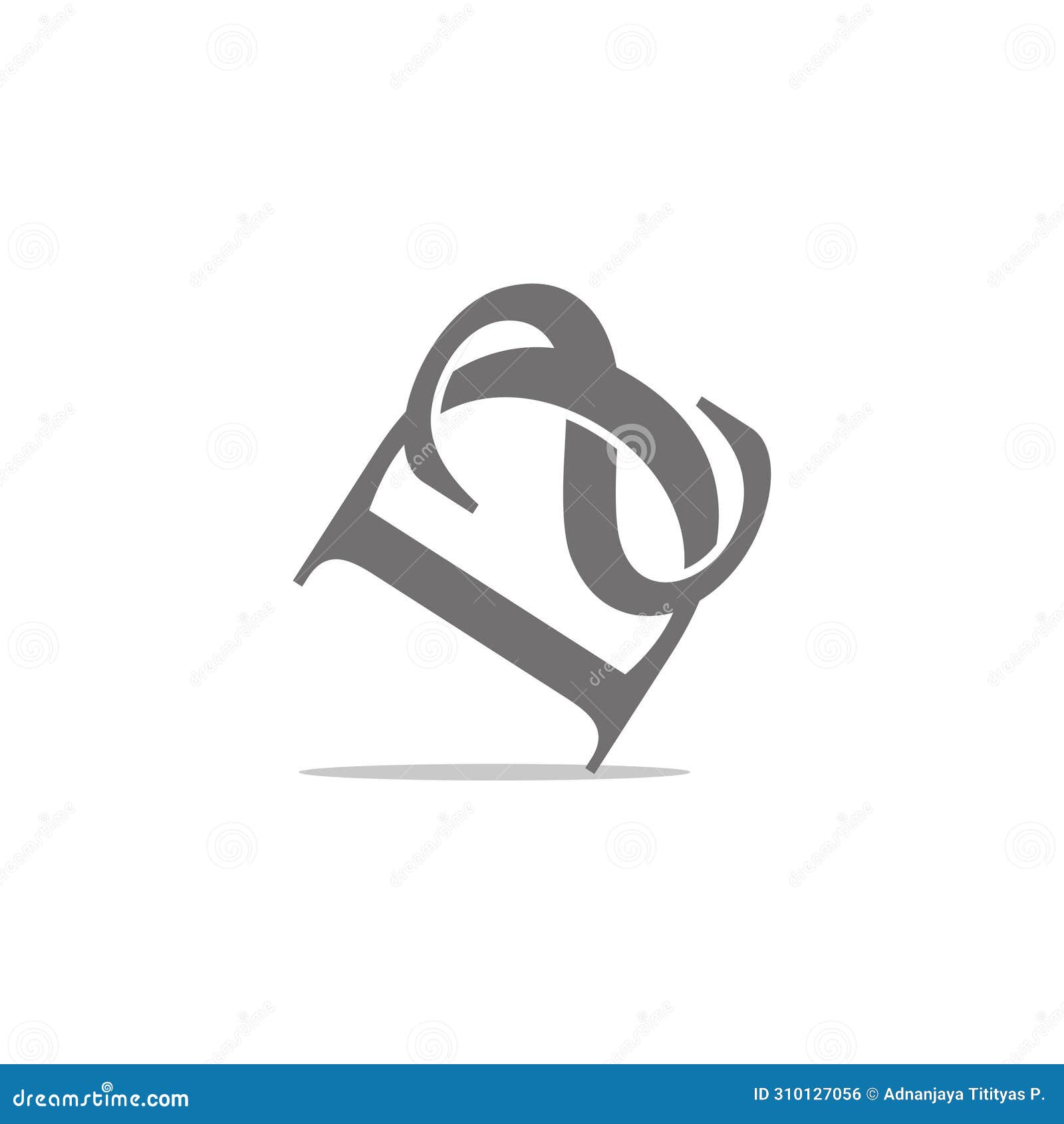 Letter Dn 3d Flat Curves Logo Vector | CartoonDealer.com #310127056