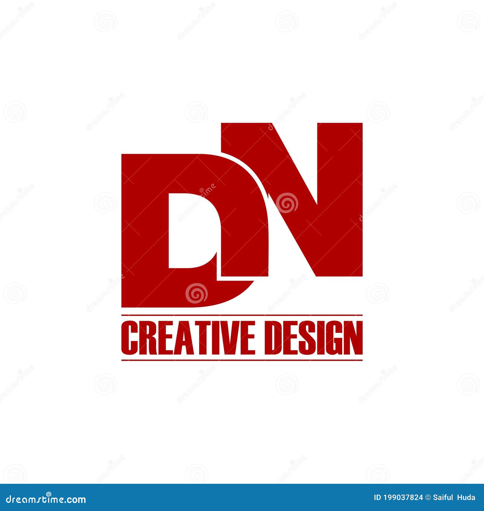 Letter DN Simple Monogram Logo Icon Design. Stock Vector - Illustration ...