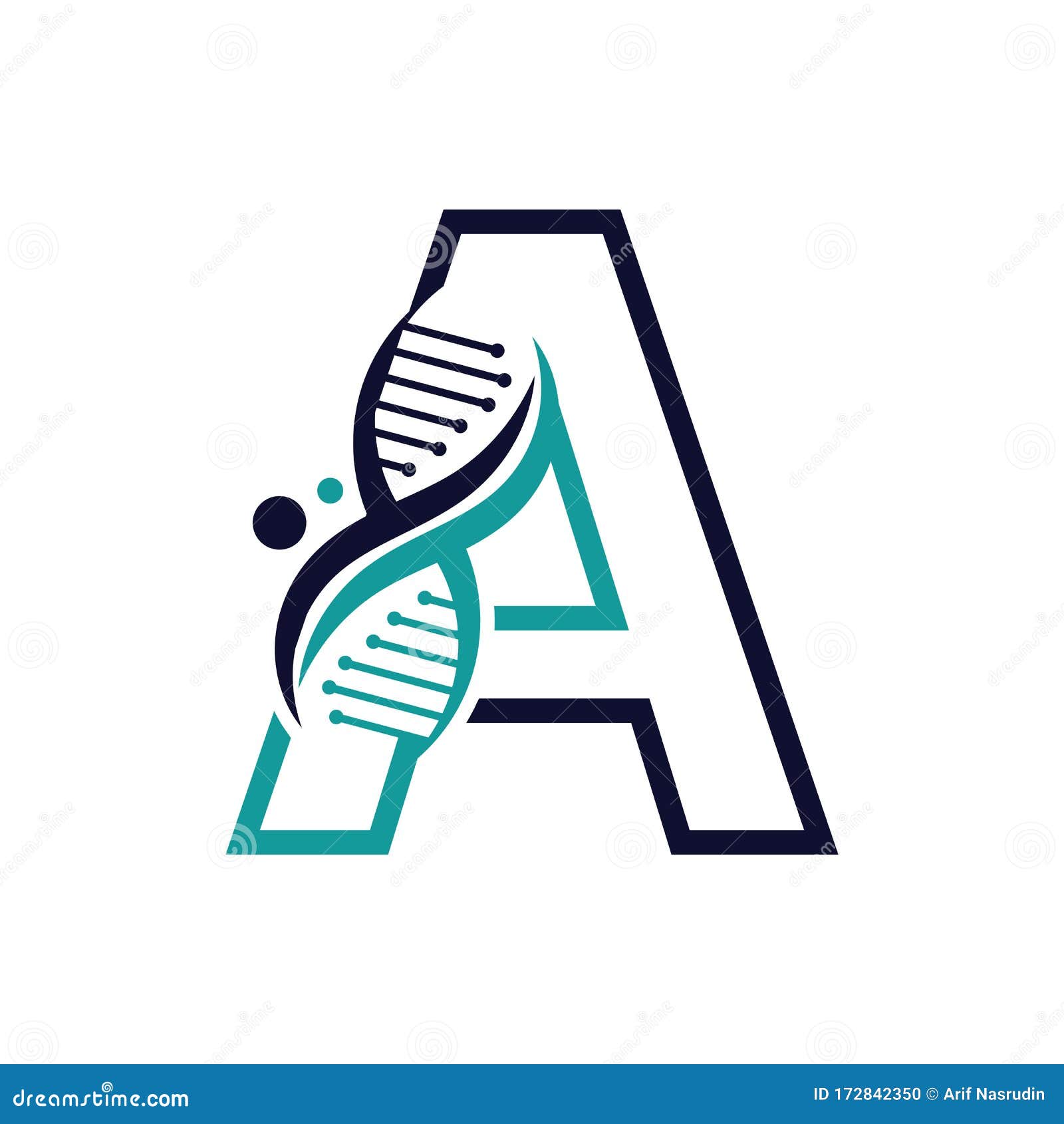 Letter a with DNA Logo or Symbol Template Design Vector Stock Vector ...