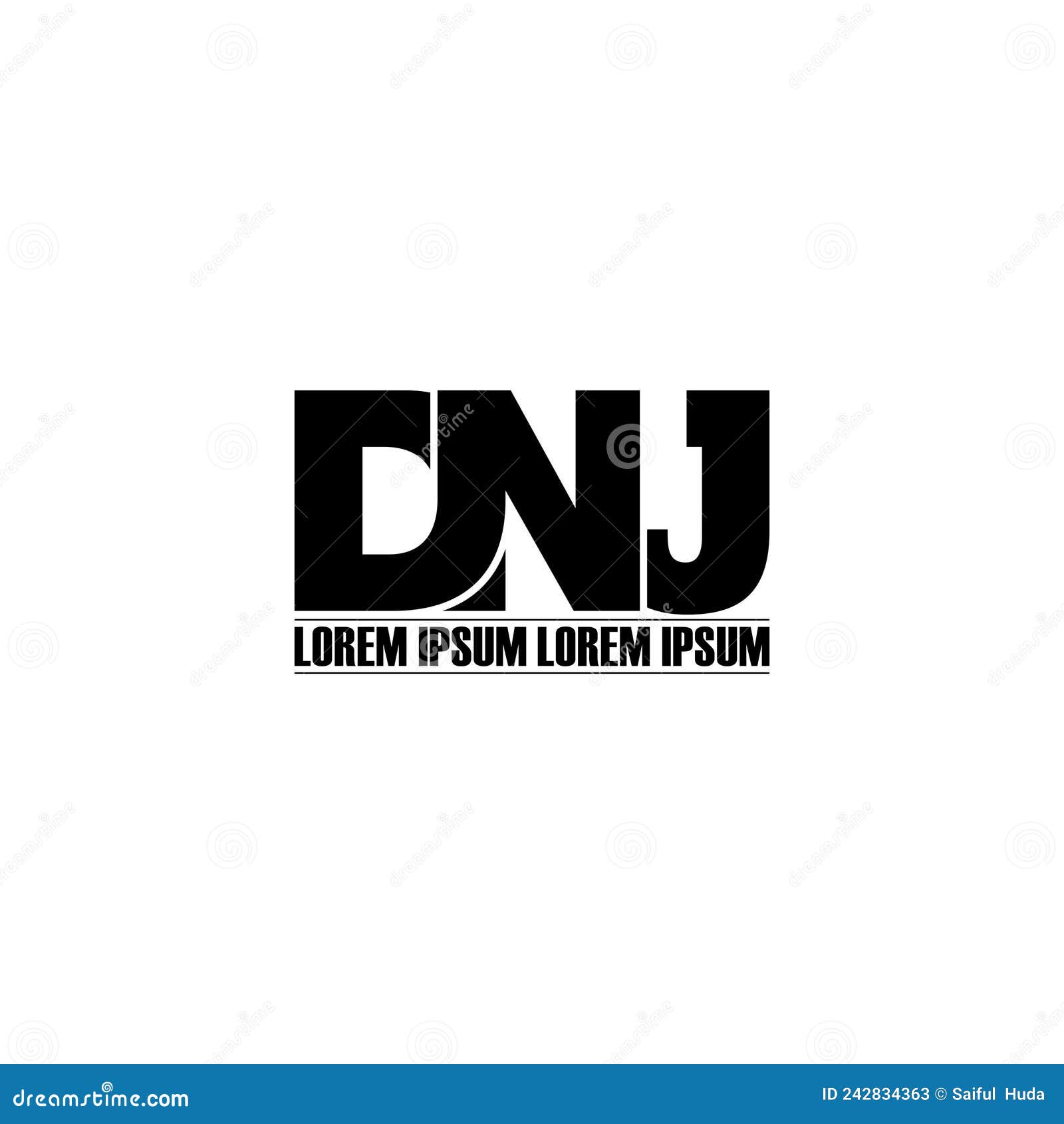 Letter DNJ Simple Monogram Logo Icon Design. Stock Vector ...