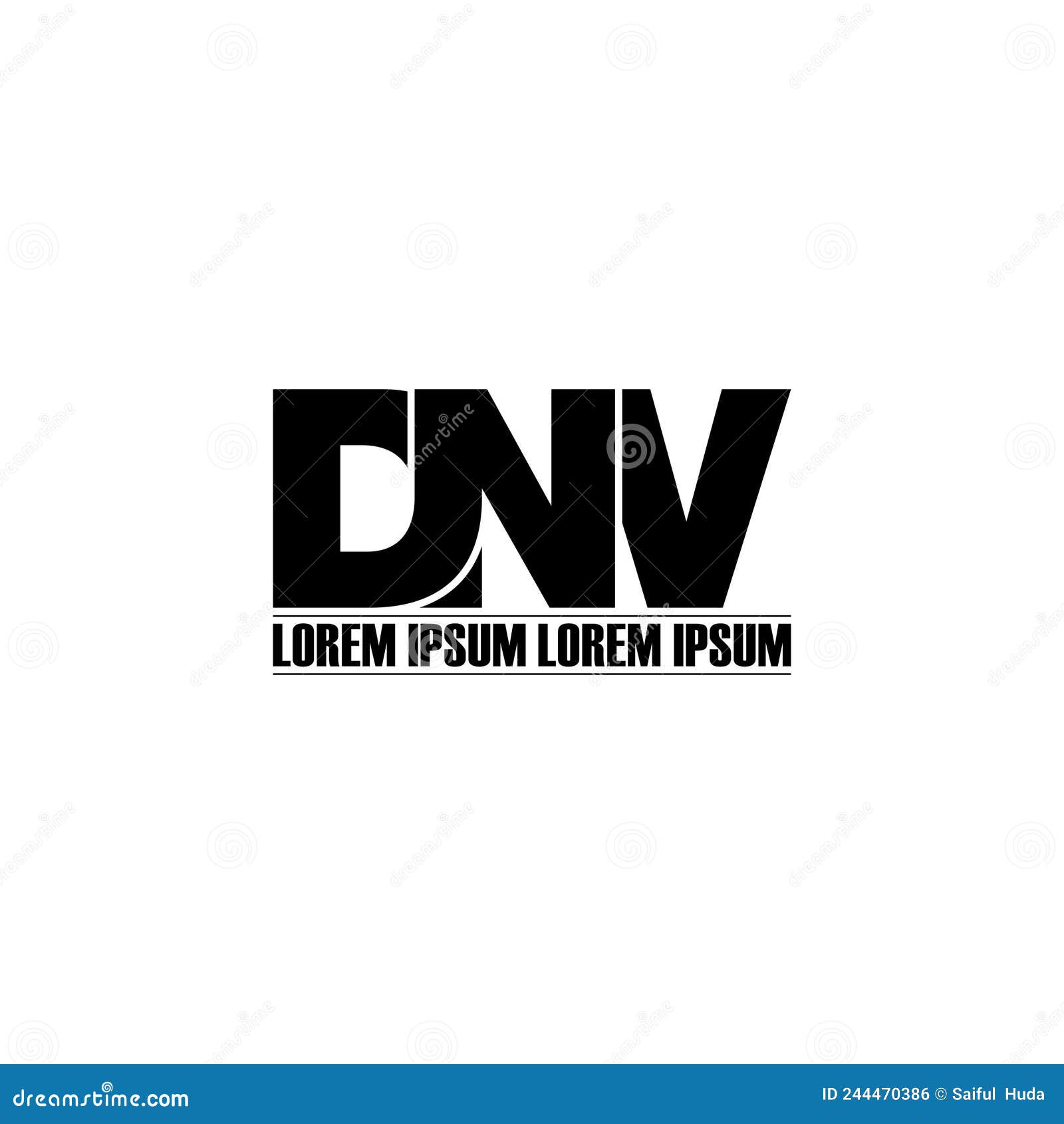 Letter DNV Simple Monogram Logo Icon Design. Stock Vector ...