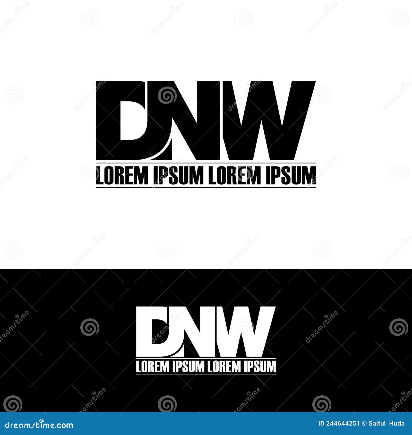 Letter DNW Simple Monogram Logo Icon Design. Stock Vector ...