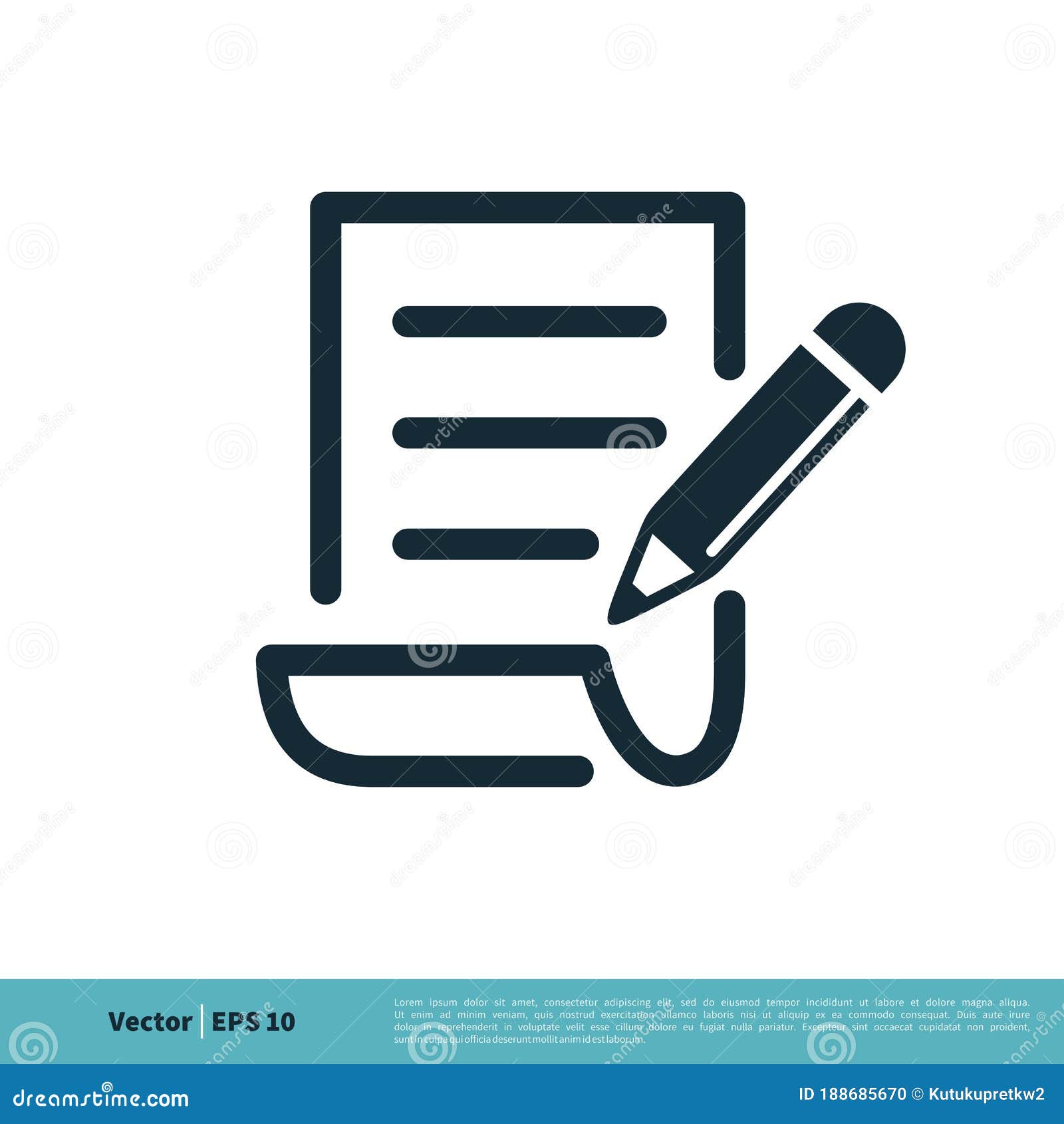Letter Document Paper Icon Vector Logo Template Illustration Design ...