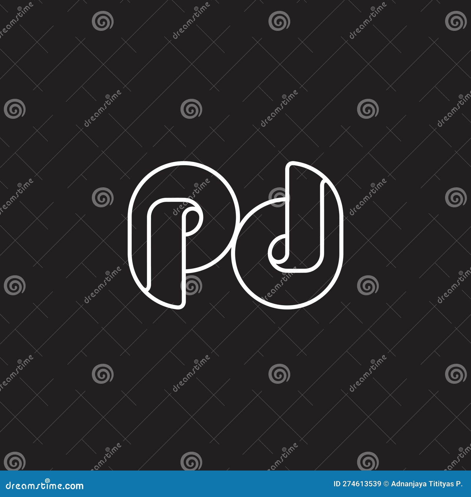 Letter Dp Circle Linked Thin Outline Geometric Logo Vector Stock Vector ...