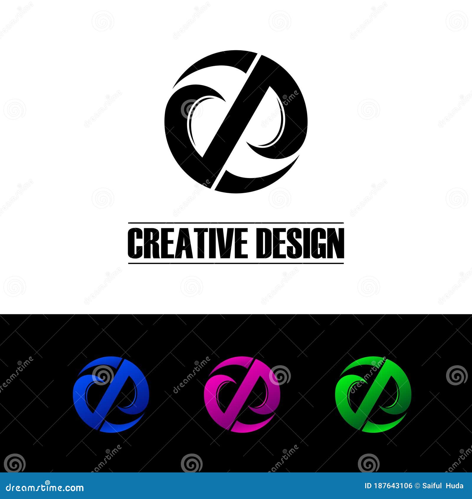 Letter DP Circle Monogram Logo Icon Design Vector. Stock Vector ...