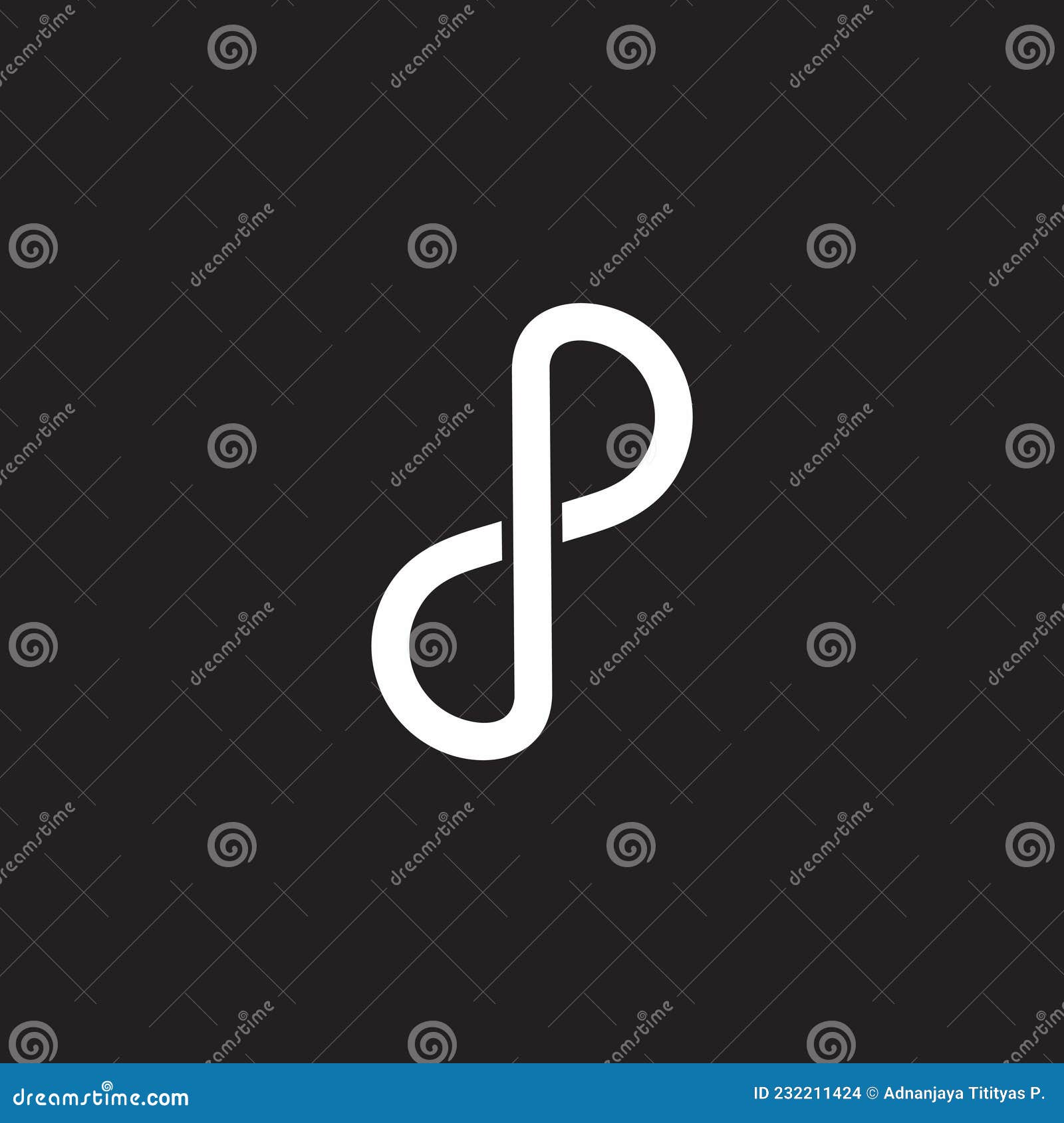 Letter Dp Infinity Line Simple Geometric Linear Design Logo Vector ...