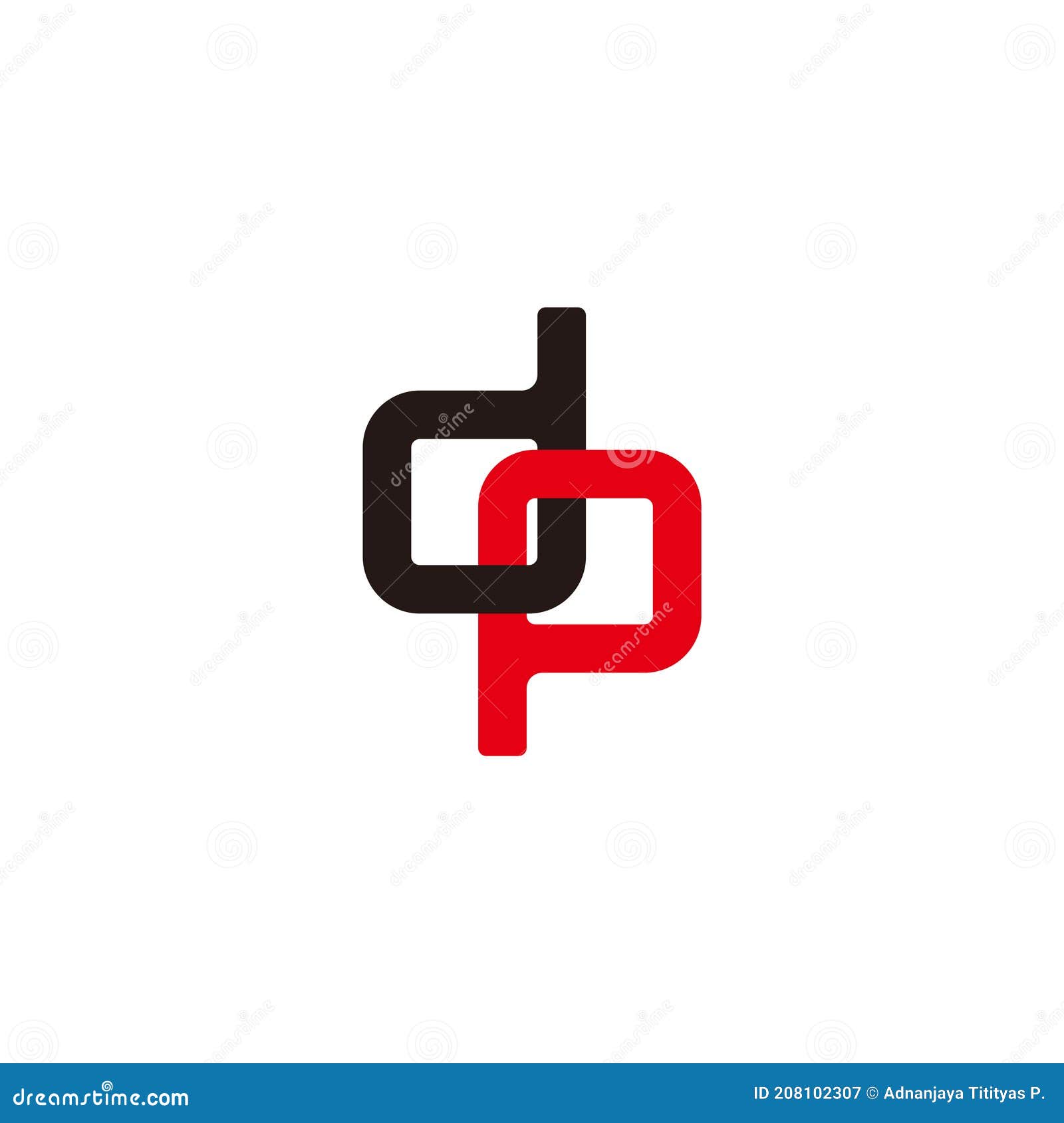 Letter Dp Linked Overlapping Colorful Symbol Vector Stock Vector ...