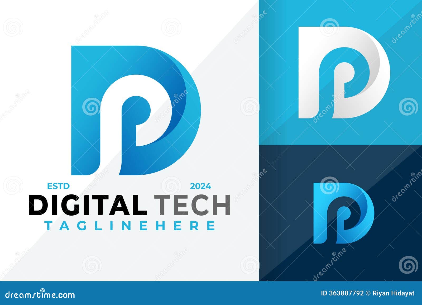 Letter Dp Or Pd Tech Symbol Logo Icon Vector Design Illustration ...