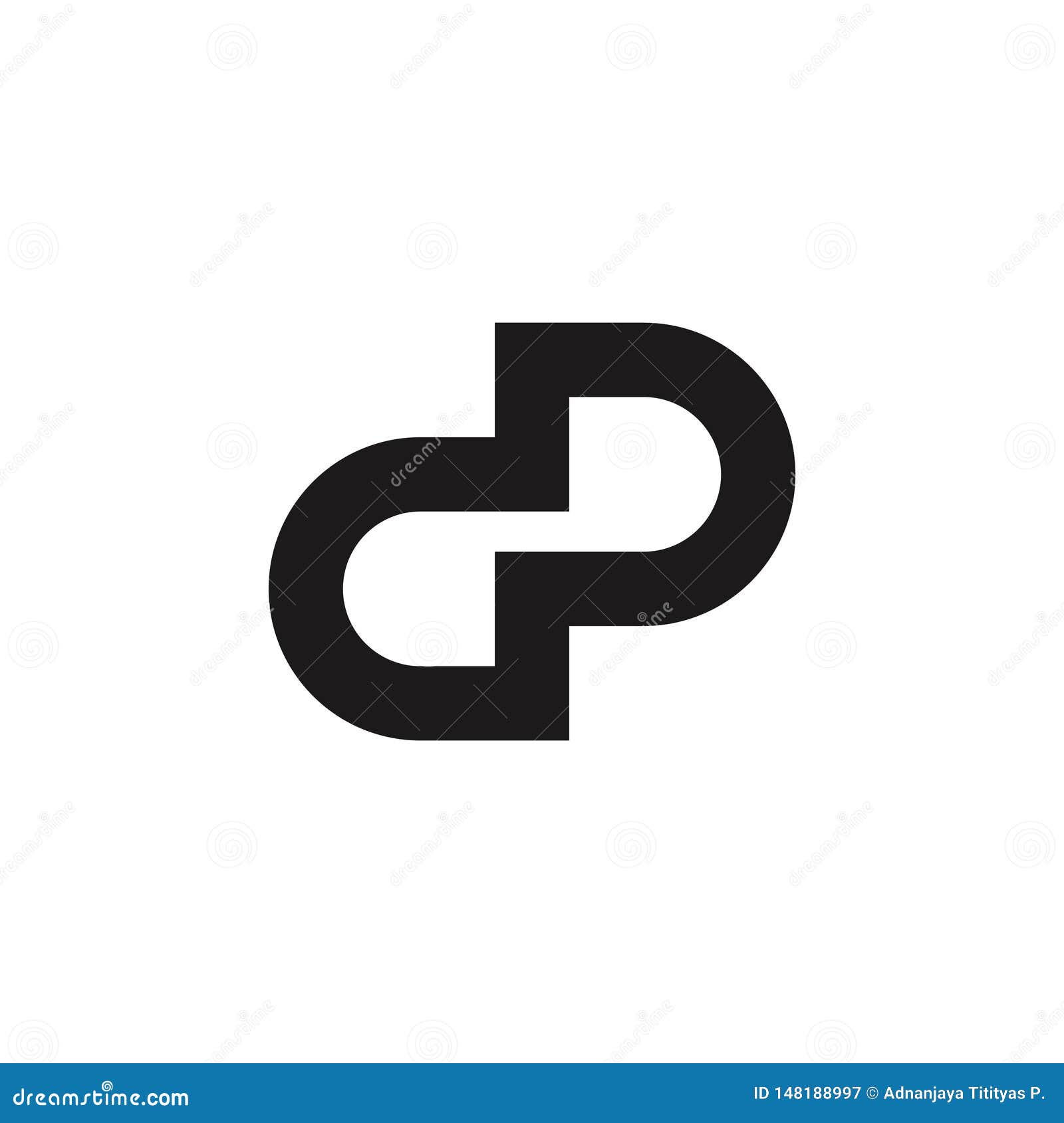Letter Dp Simple Infinity Line Logo Vector Stock Vector - Illustration ...