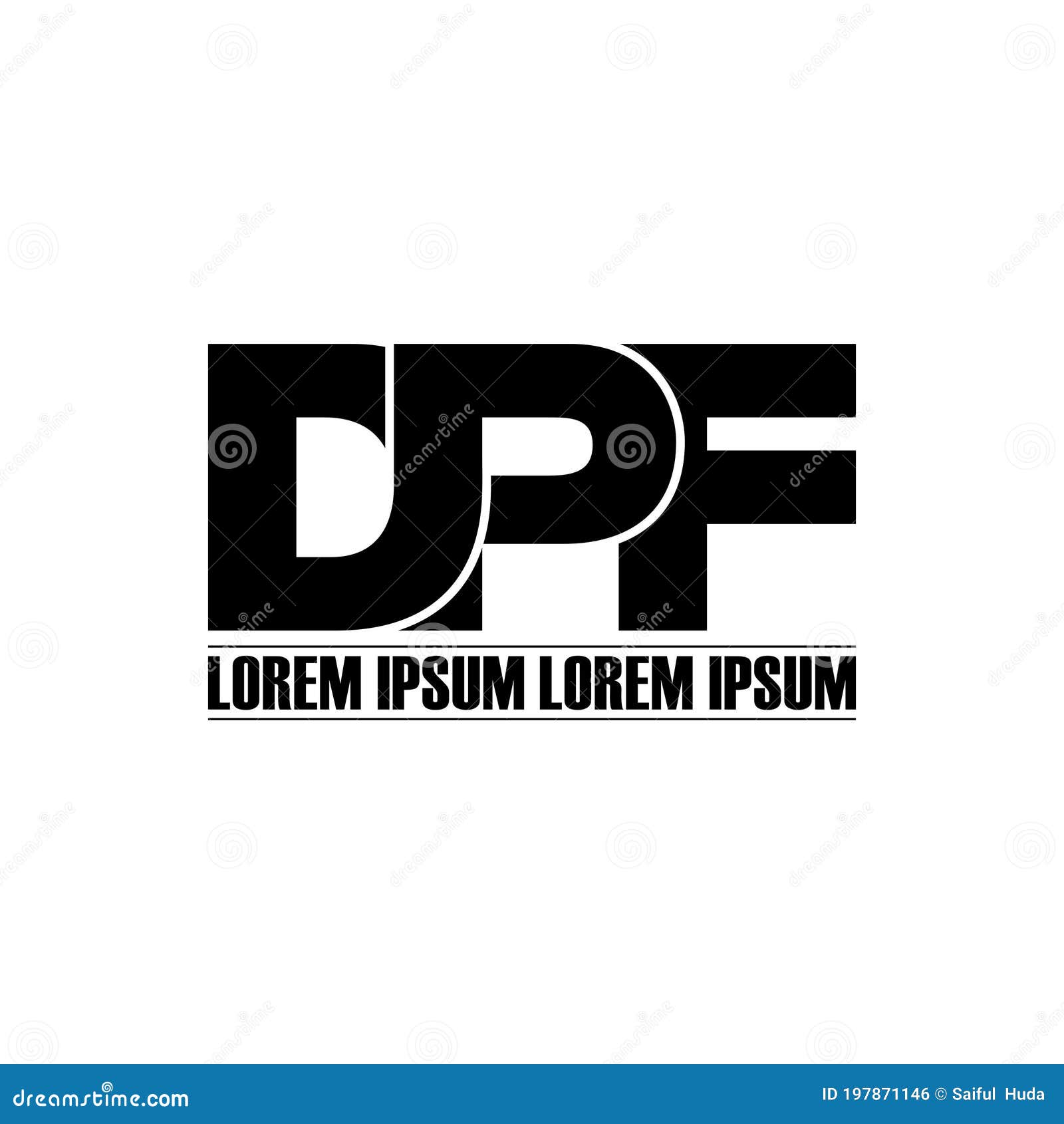 Letter DPF Simple Monogram Logo Icon Design. Vector Illustration ...