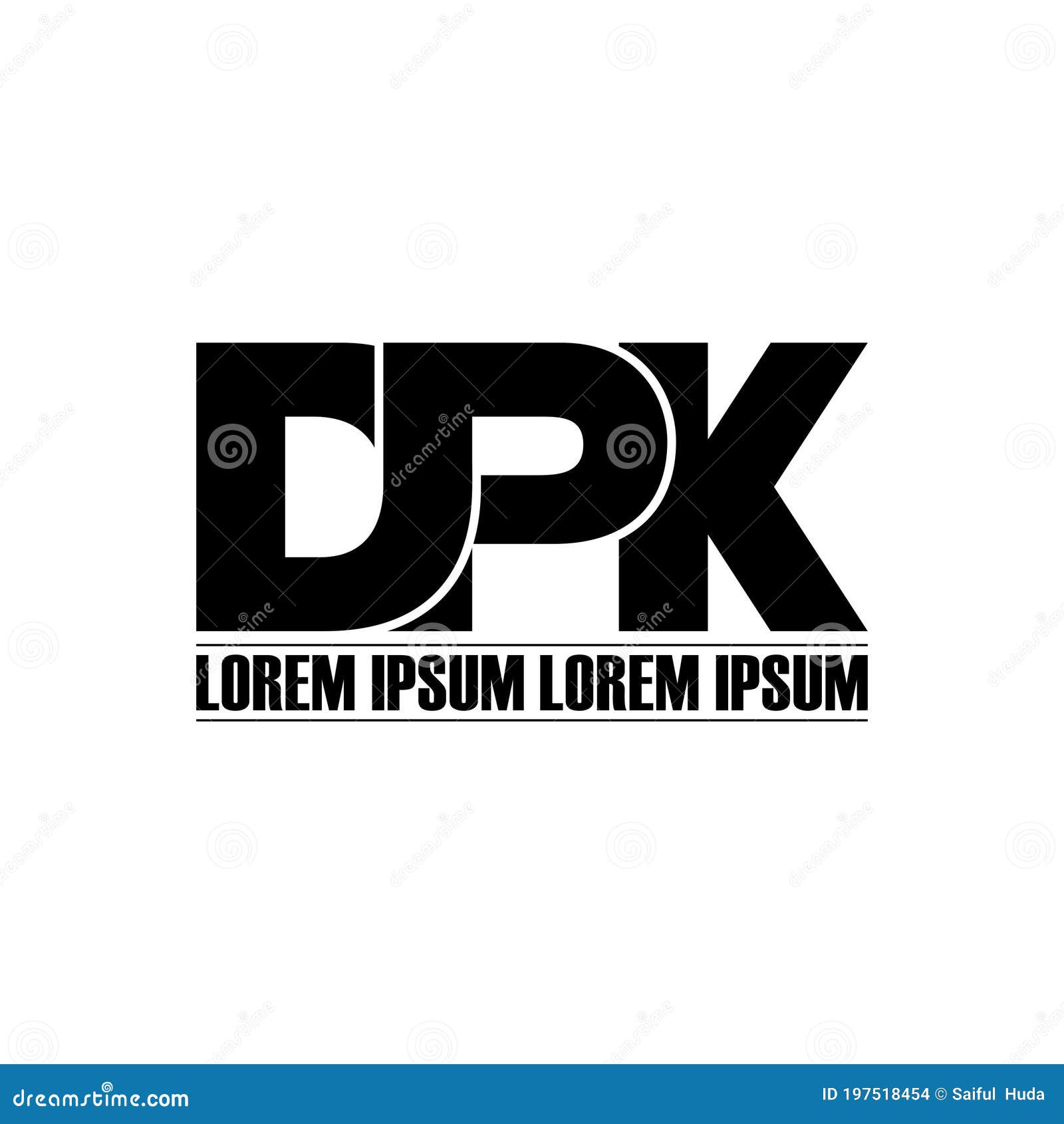 Letter DPK Simple Monogram Logo Icon Design. Stock Vector ...