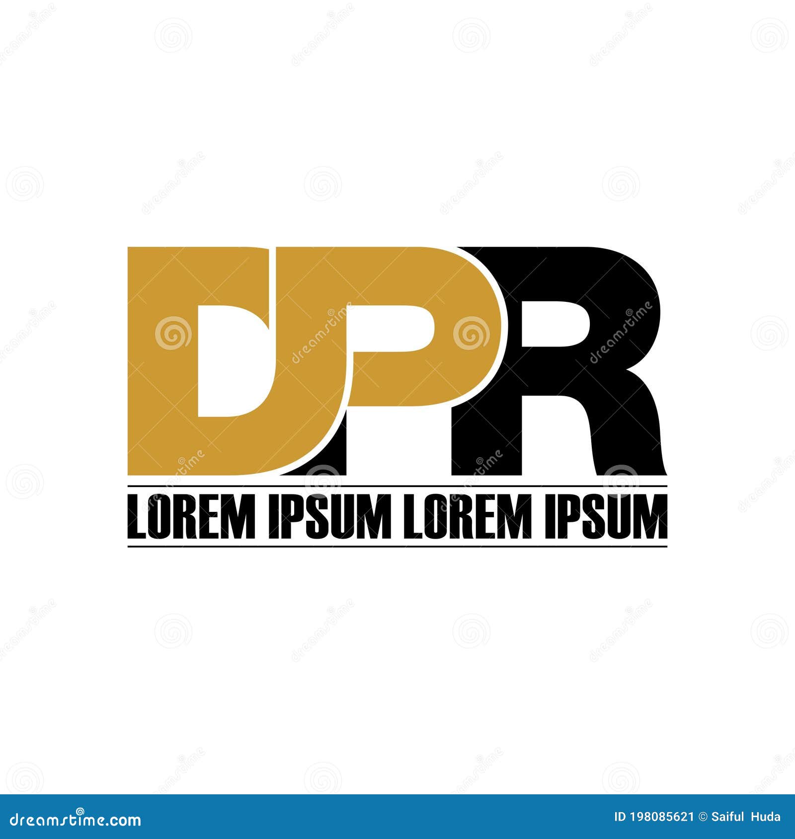 Letter DPR Simple Monogram Logo Icon Design. Cartoon Vector ...