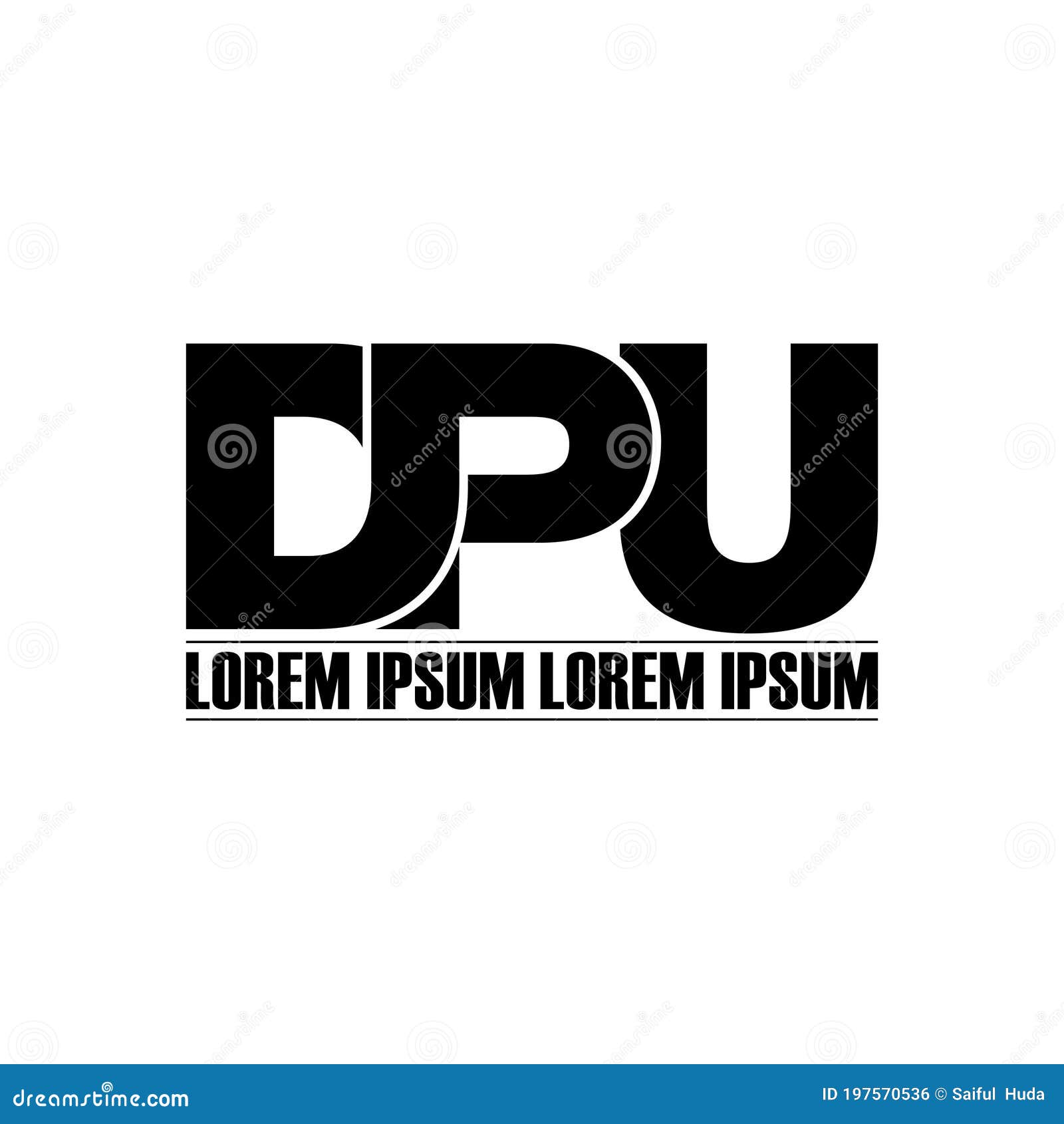 Letter DPU Simple Monogram Logo Icon Design. Stock Vector ...