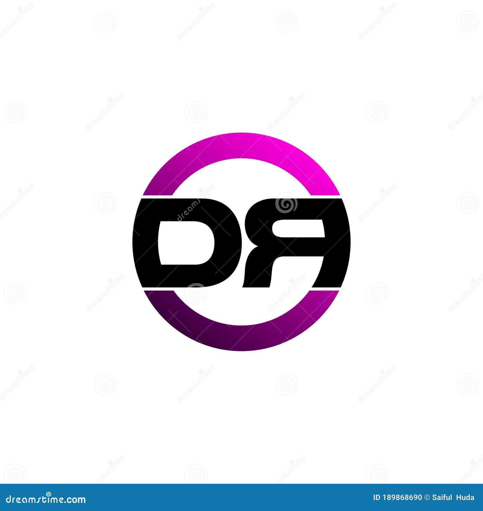 Letter DR Circle Monogram Logo Icon Design Vector. Stock Vector ...