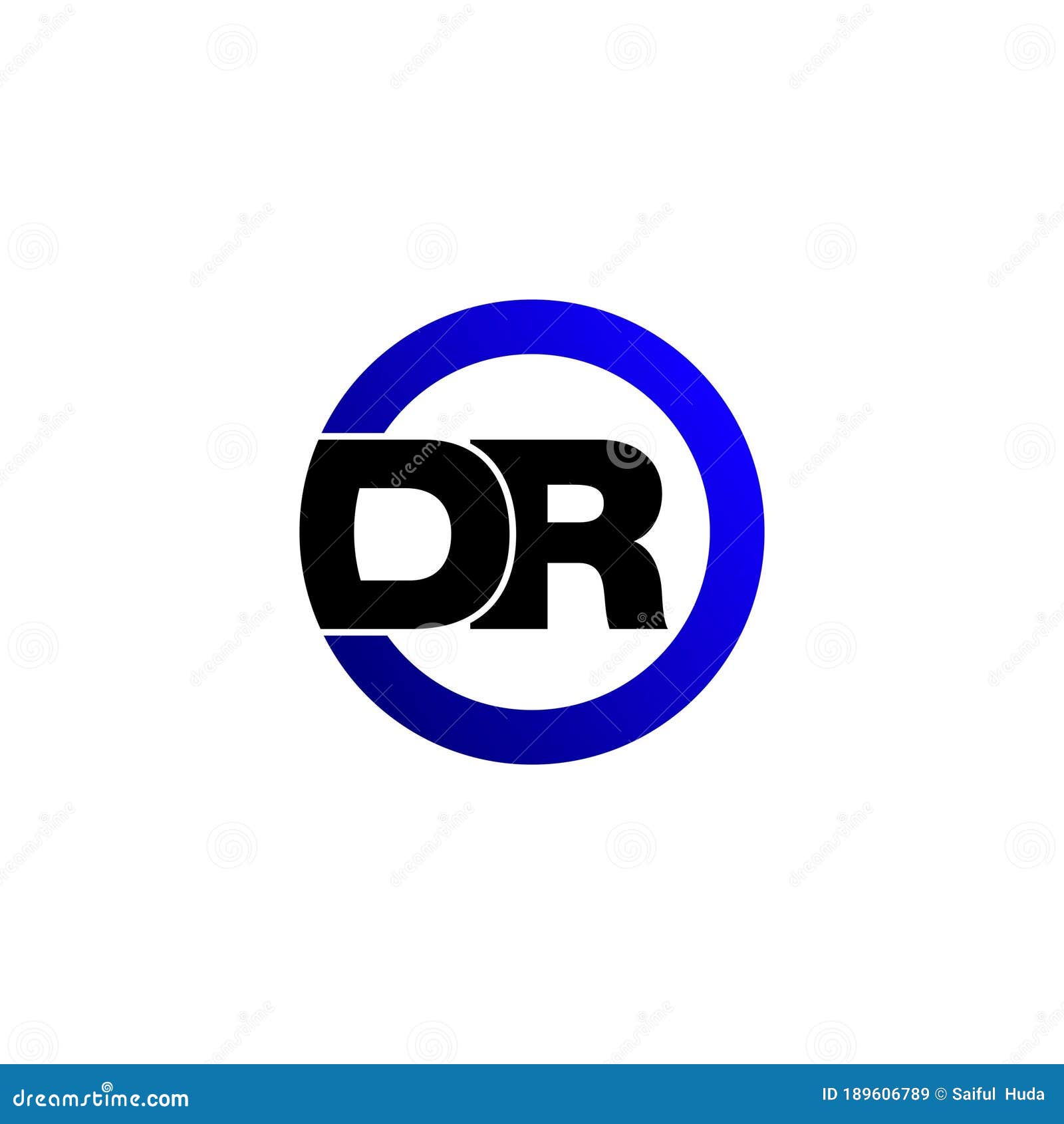 Letter DR Circle Monogram Logo Icon Design Vector. Stock Vector ...