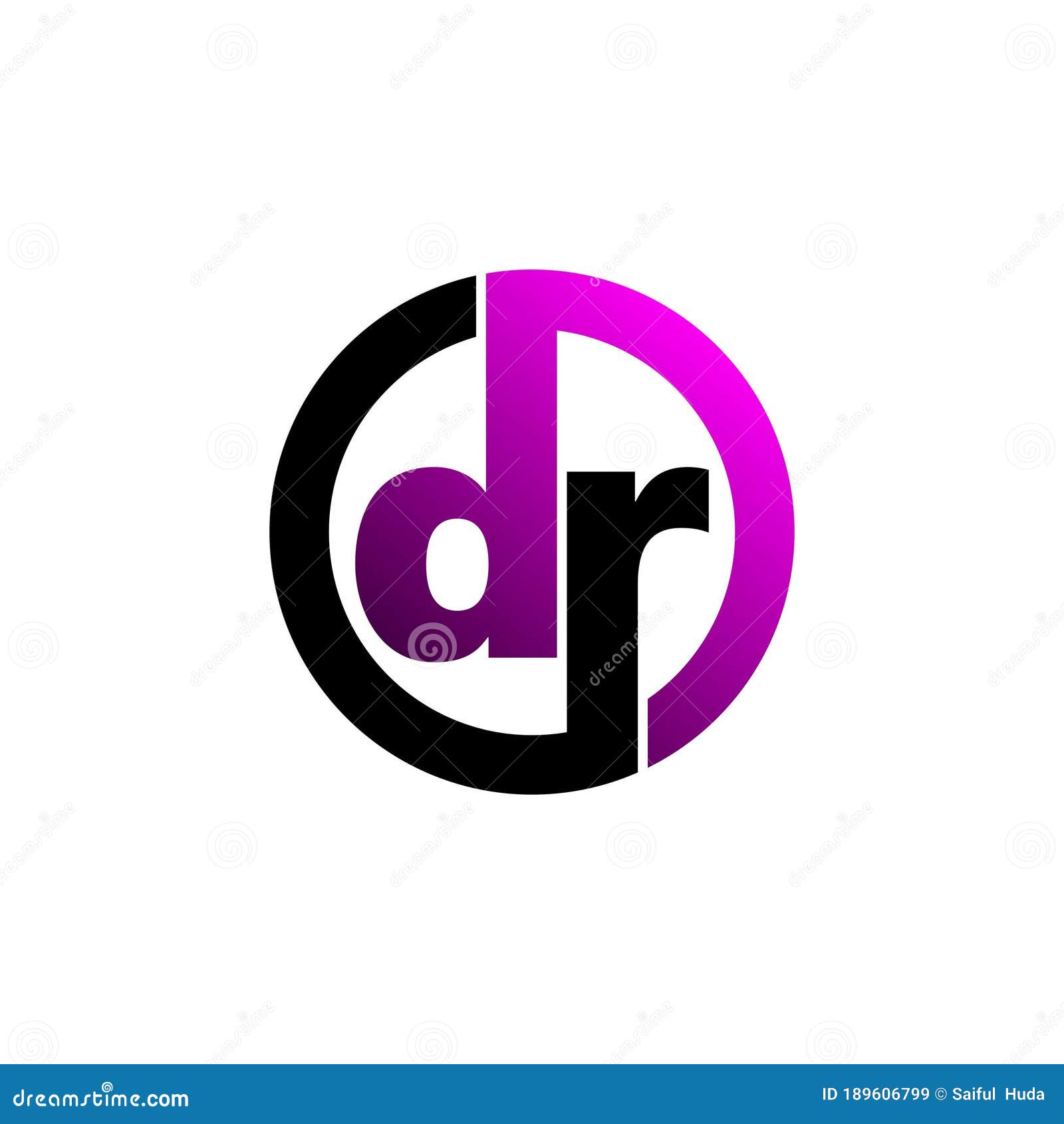 Letter DR Circle Monogram Logo Icon Design Vector. Stock Vector ...
