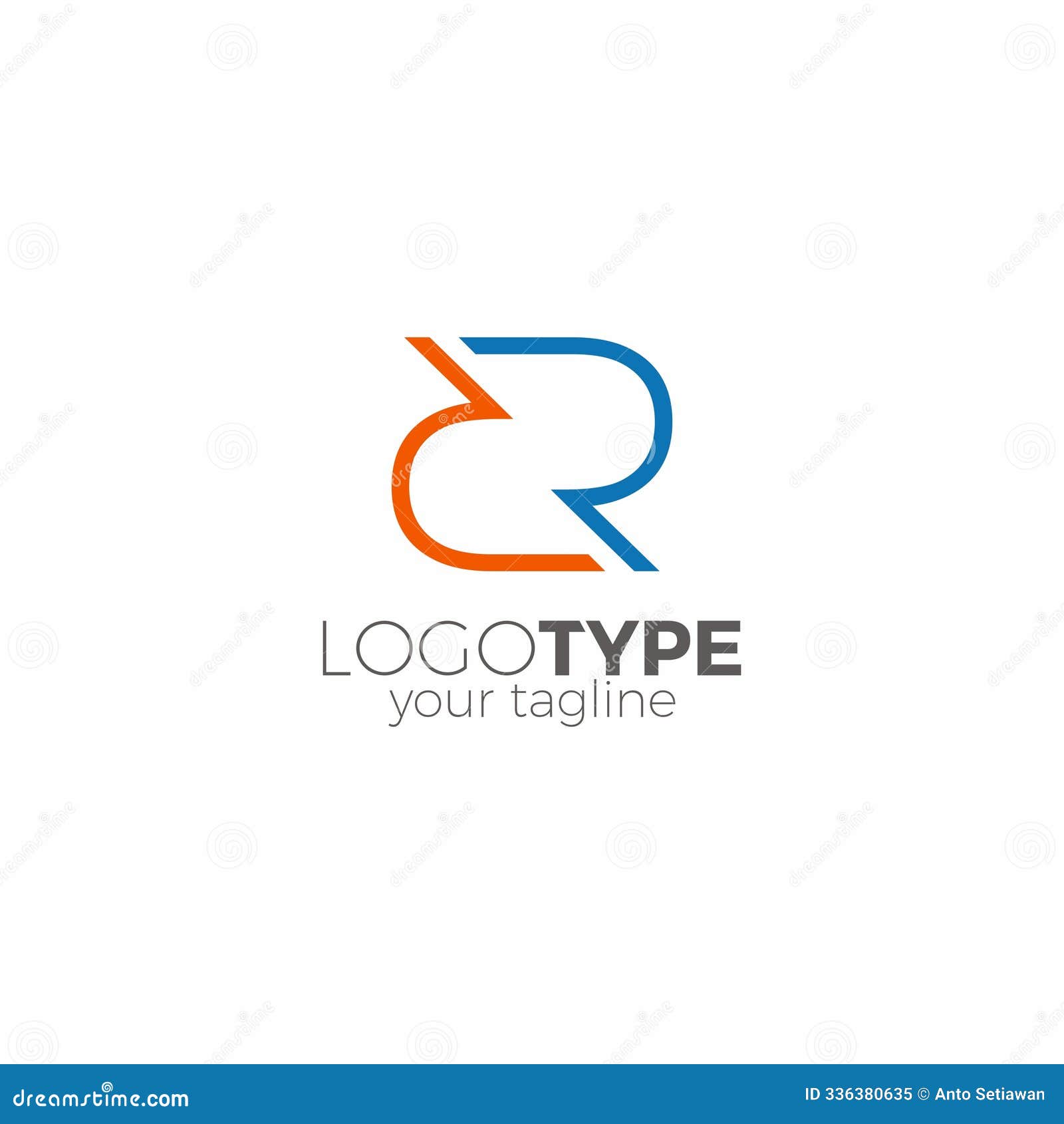 Letter DR Logo Design. CR Logo Icon Stock Illustration - Illustration ...