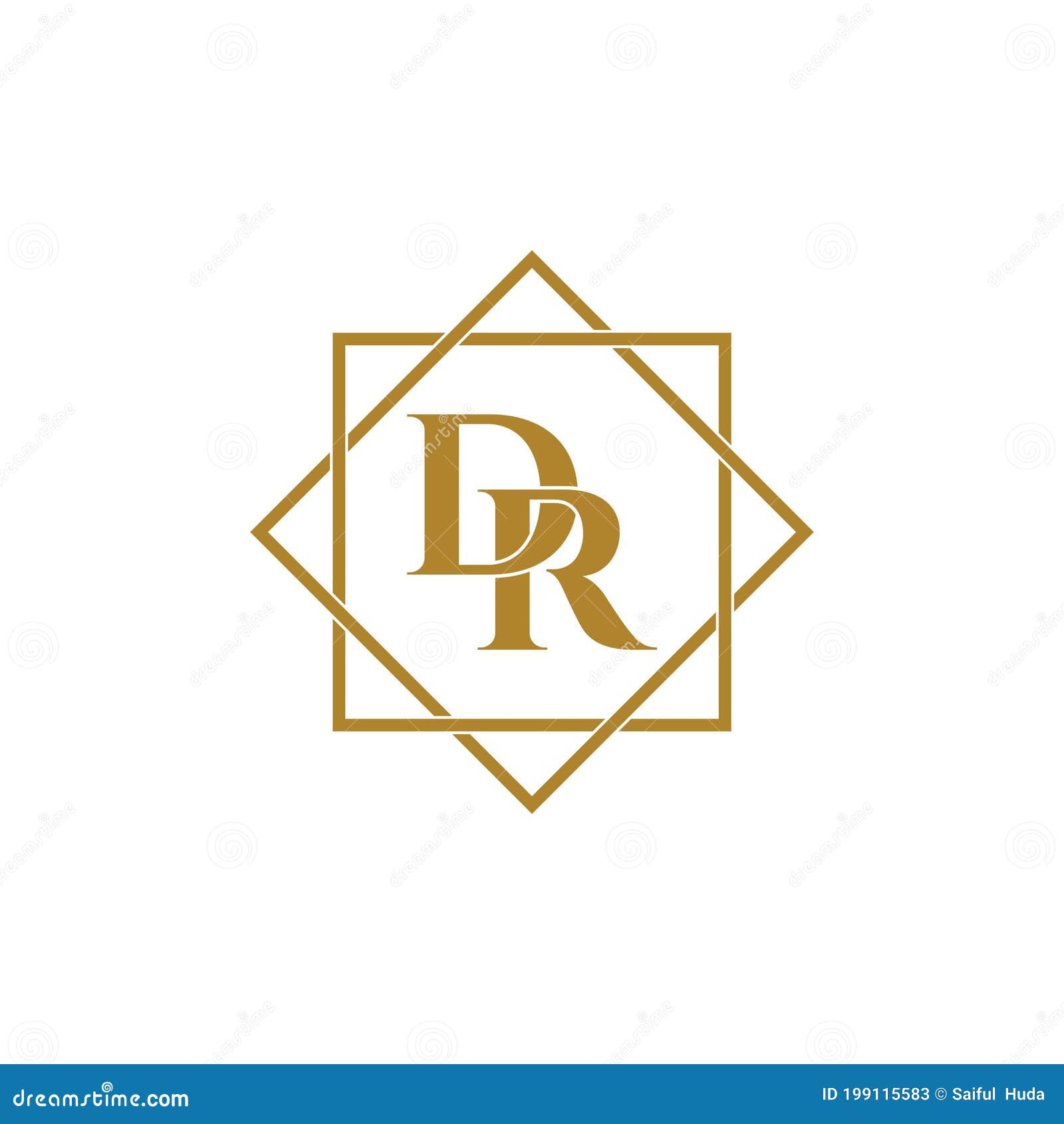 Letter DR Simple Monogram Logo Icon Design. Stock Vector - Illustration ...