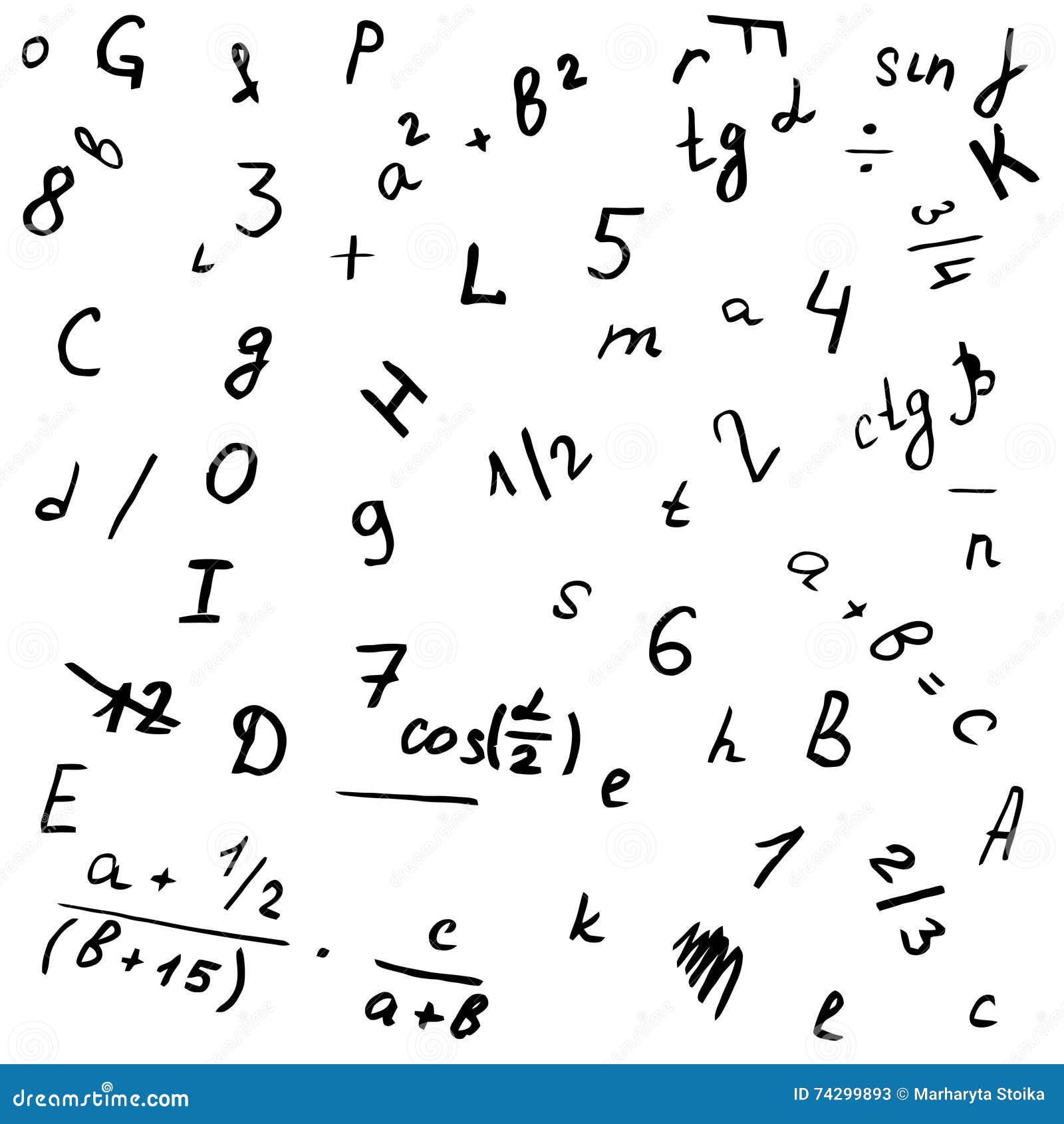 Letter Drawing on a Blackboard. Alphabet Vector. Number and Text ...