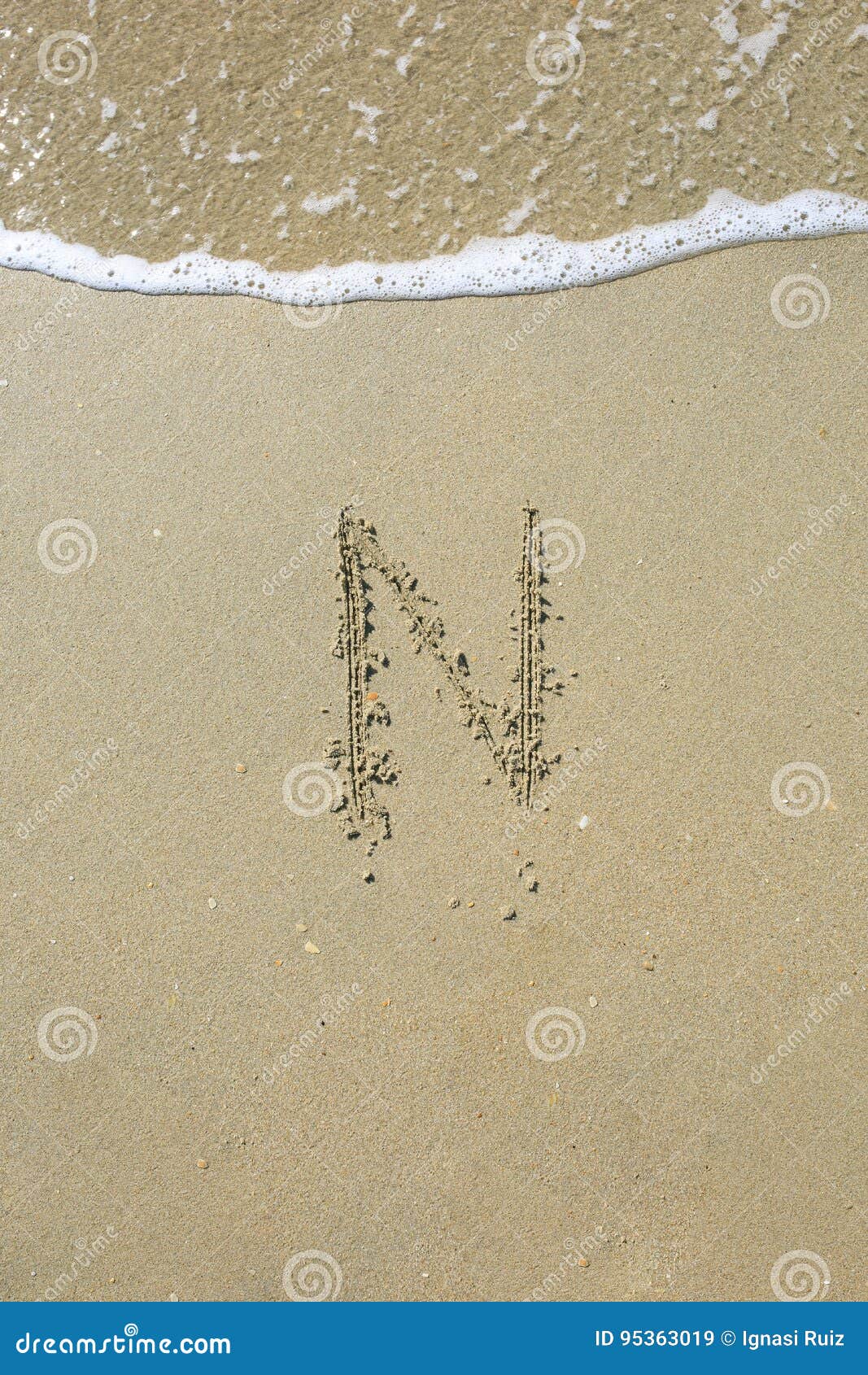 Letter N In Sand