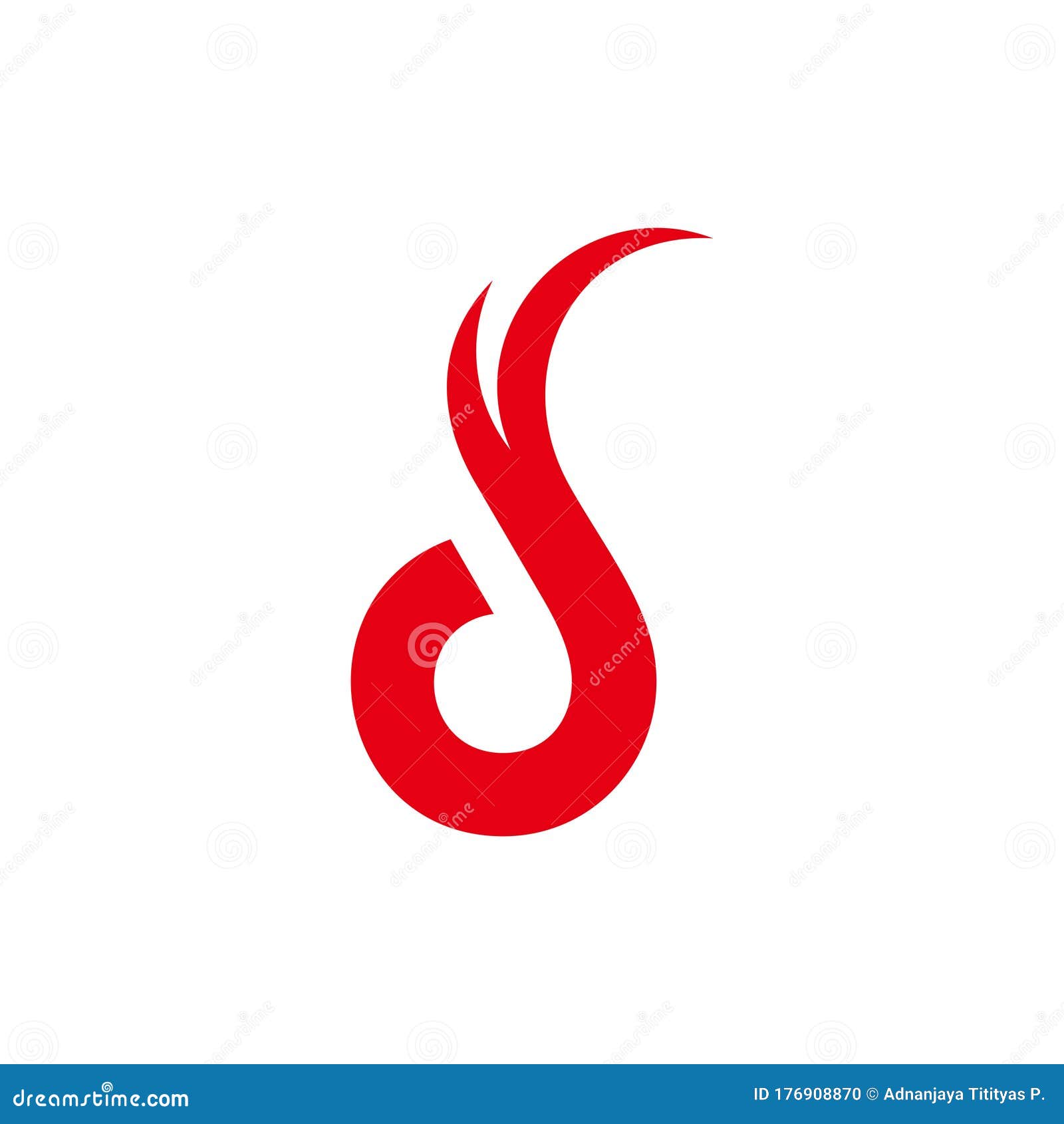 Letter Ds Curves Hot Red Loop Round Logo Vector Stock Vector ...