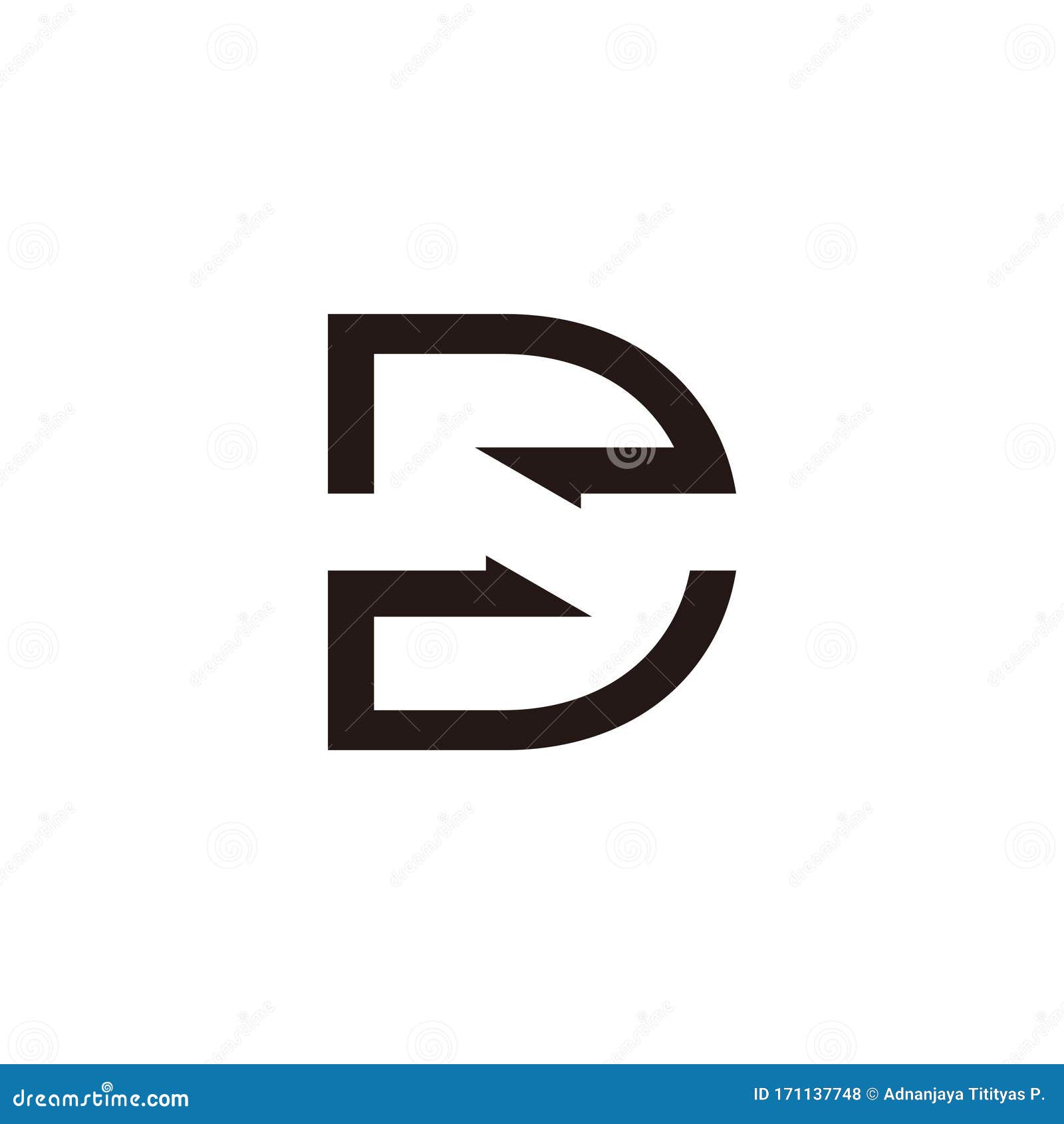 Letter Ds Symbol Geometric Arrow Negative Space Logo Vector Stock ...