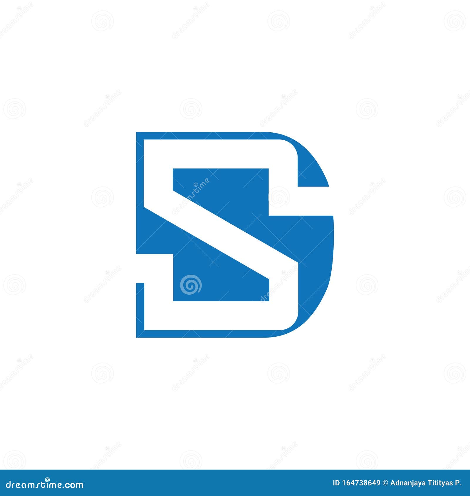 Letter Ds Symbol Simple Negative Space Emblem Logo Vector Stock Vector ...