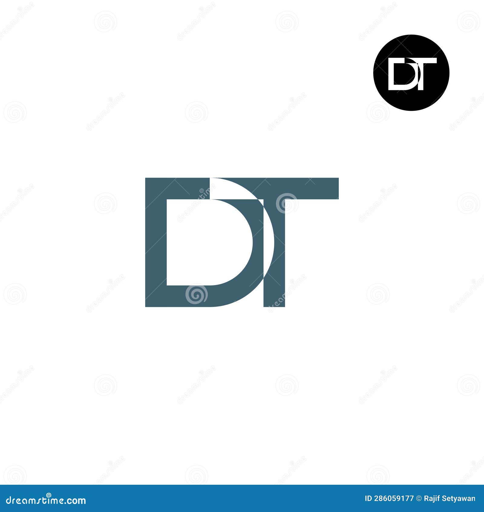 Letter DT Monogram Logo Design Stock Vector - Illustration of alphabets ...