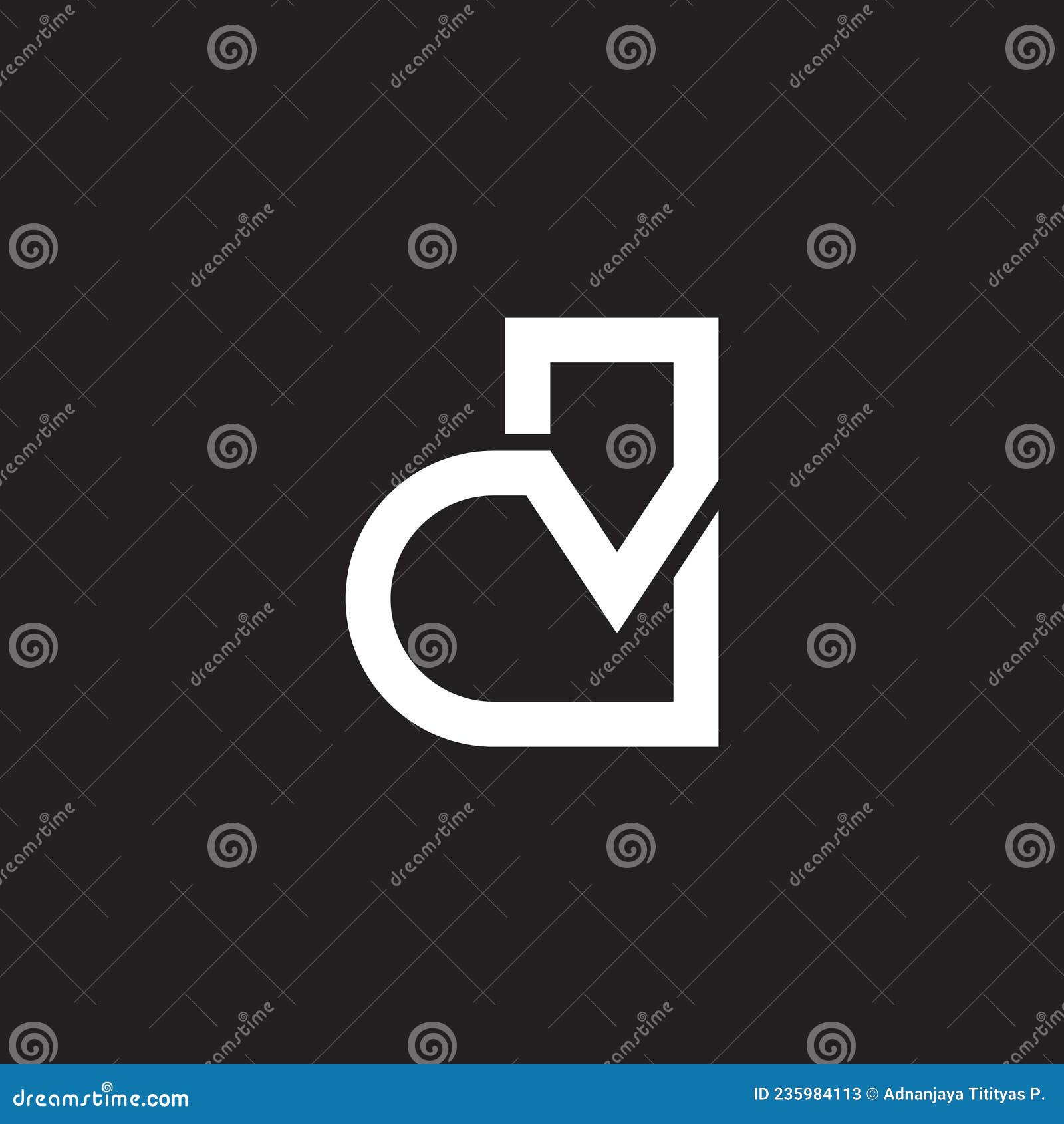Letter Dv Linked Monoline Design Geometric Logo Vector Stock Vector ...