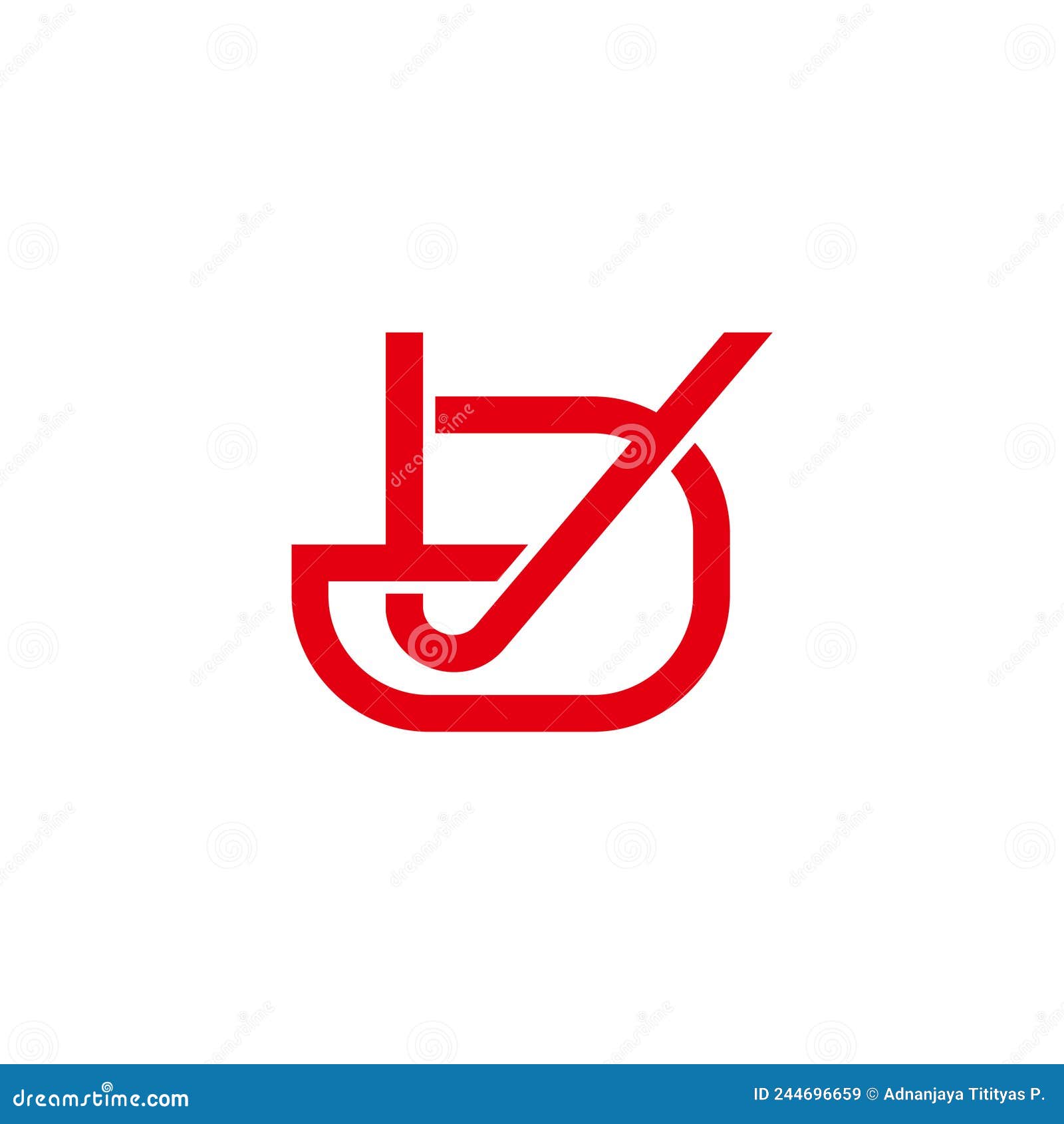 Letter Dv Simple Geometric Link Line Logo Vector Stock Vector ...