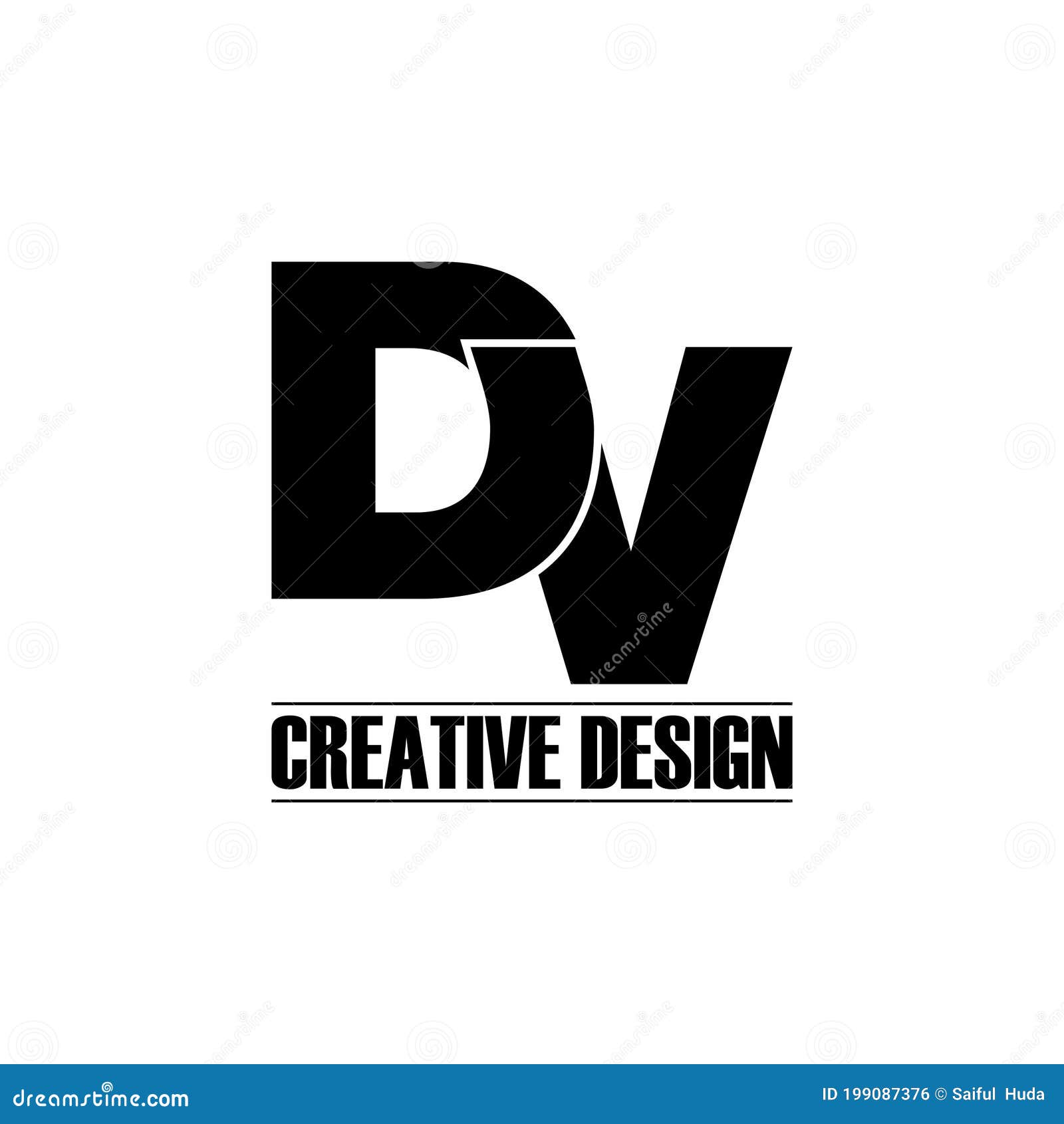 Letter DV Simple Monogram Logo Icon Design. Stock Vector - Illustration ...