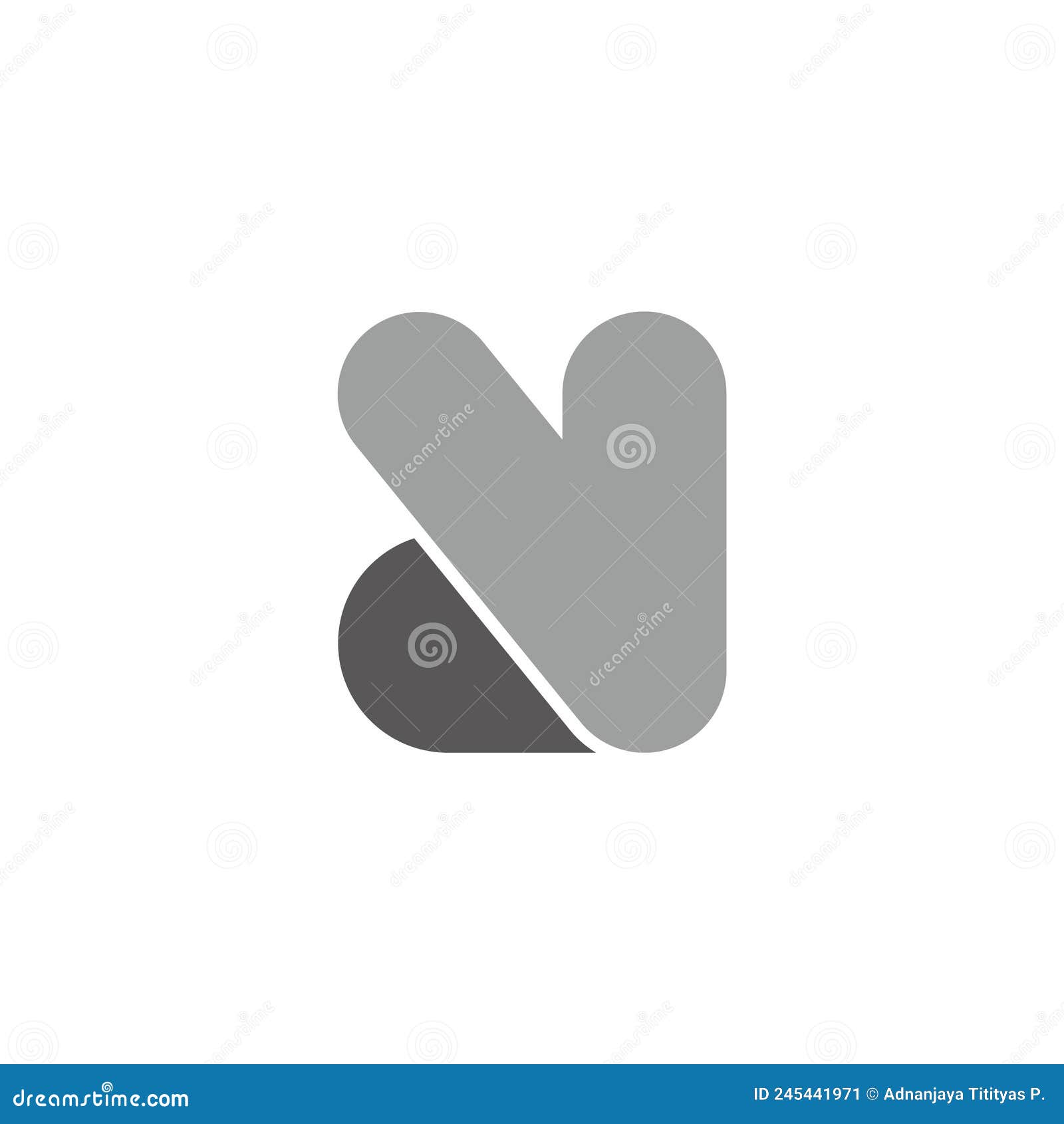 Letter Dv Simple Shadow Geometric Curve Logo Vector Stock Vector ...