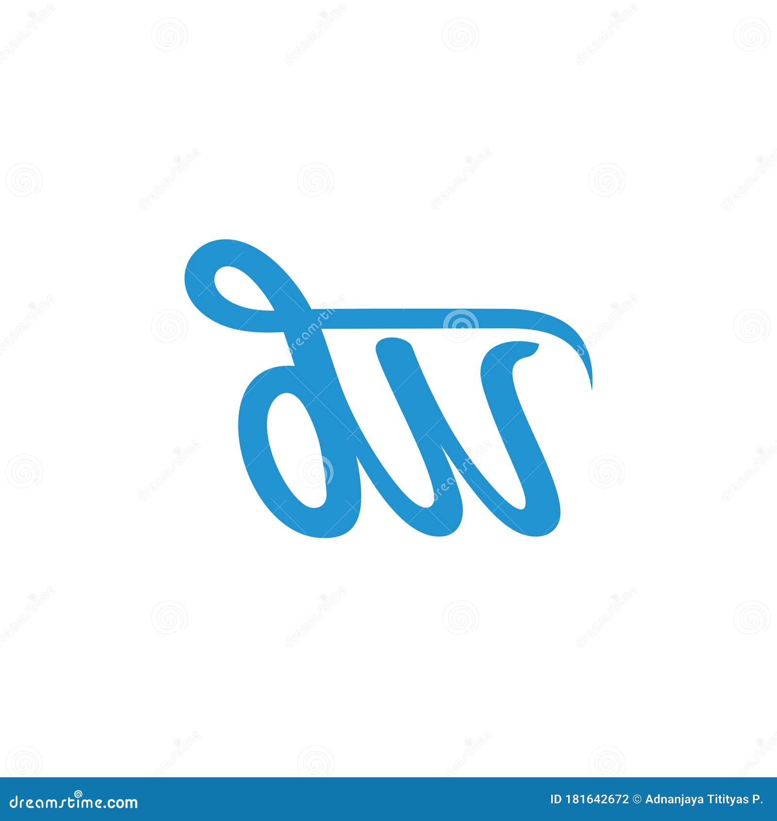 Letter Dw Curves Line Simple Logo Vector Stock Vector - Illustration of ...
