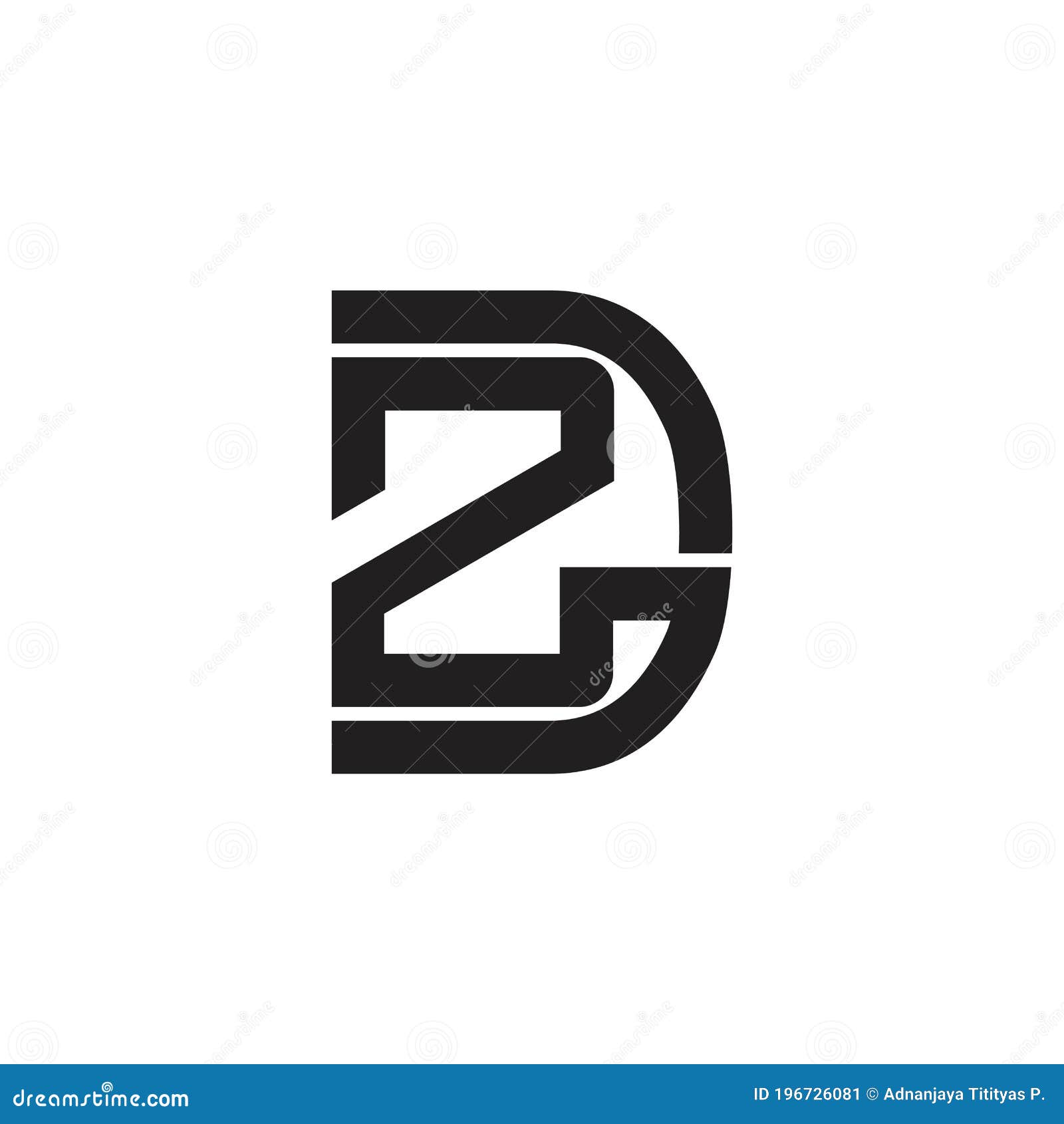 Letter Dz Simple Geometric Linear Logo Vector Stock Vector ...