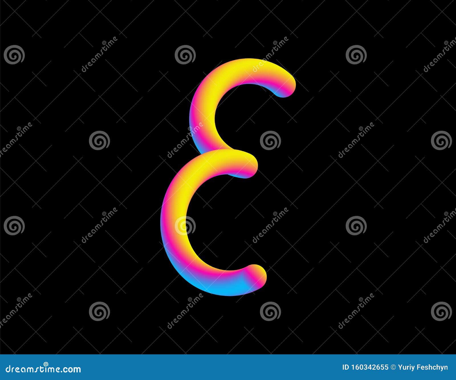 Letter E. Abstract Letter Blend Line Stock Illustration - Illustration ...