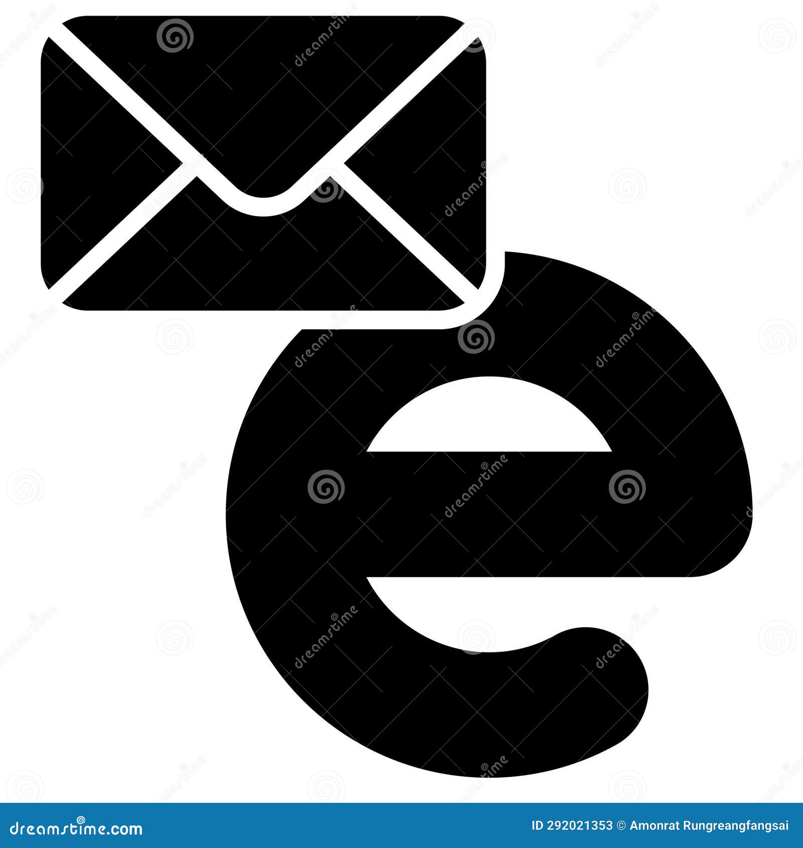 Letter E Alphabet with Email Icon Stock Vector - Illustration of ...