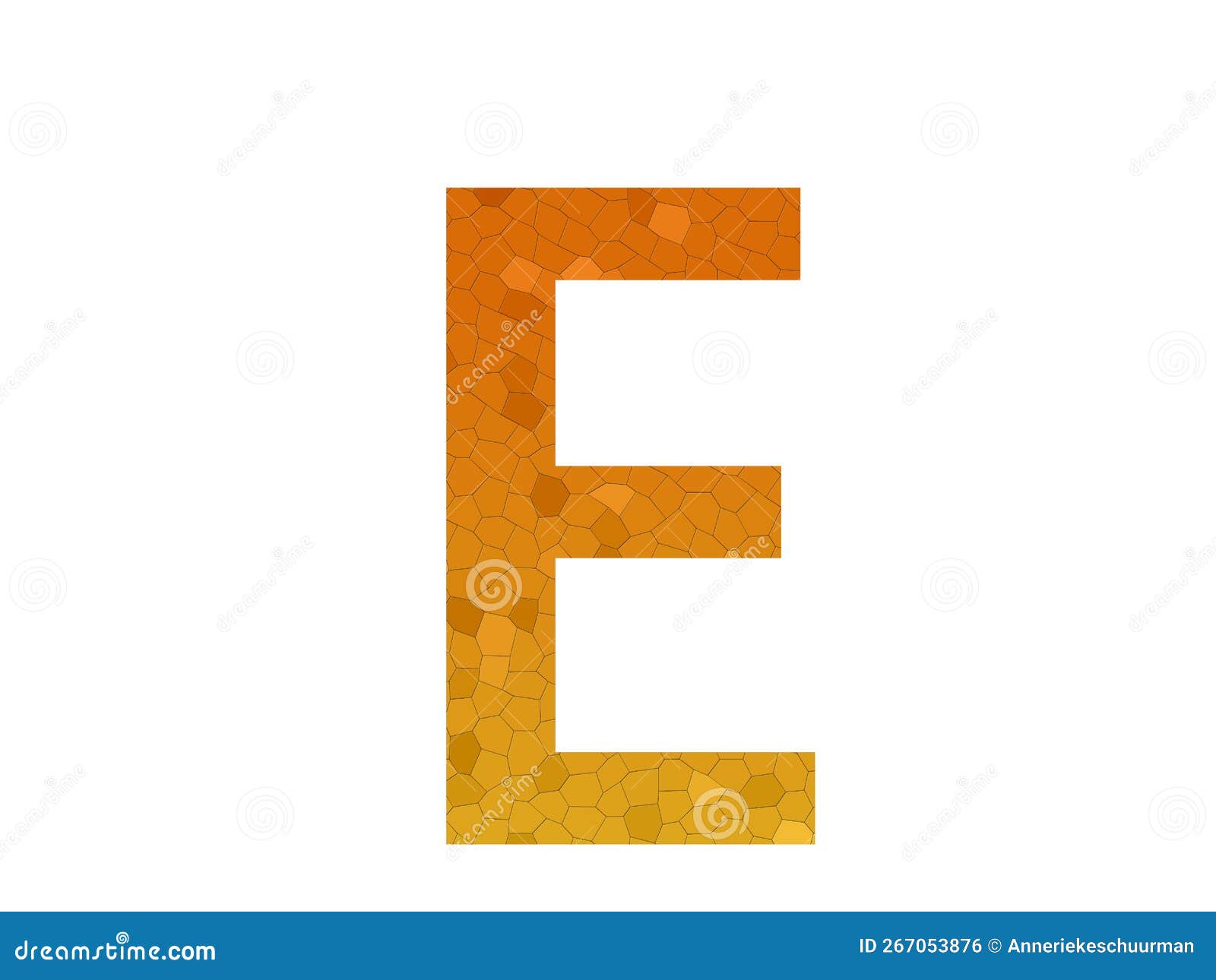 Letter E of the Alphabet Made with a Color Gradient from Yellow To ...