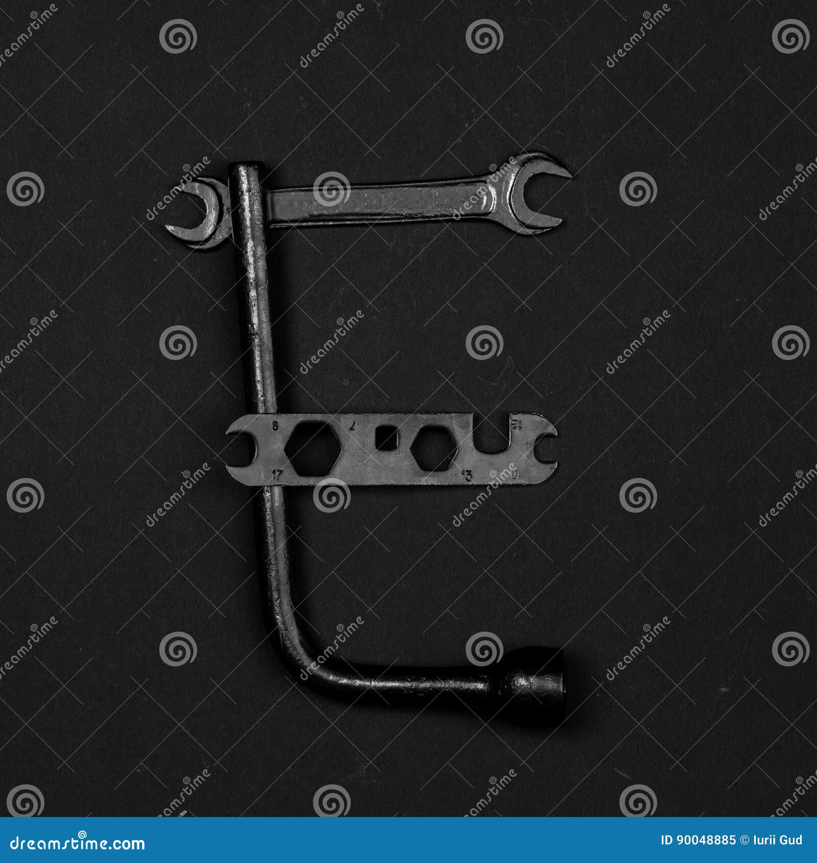 Letter E. Alphabet Made of Repair Tools Stock Image - Image of ...