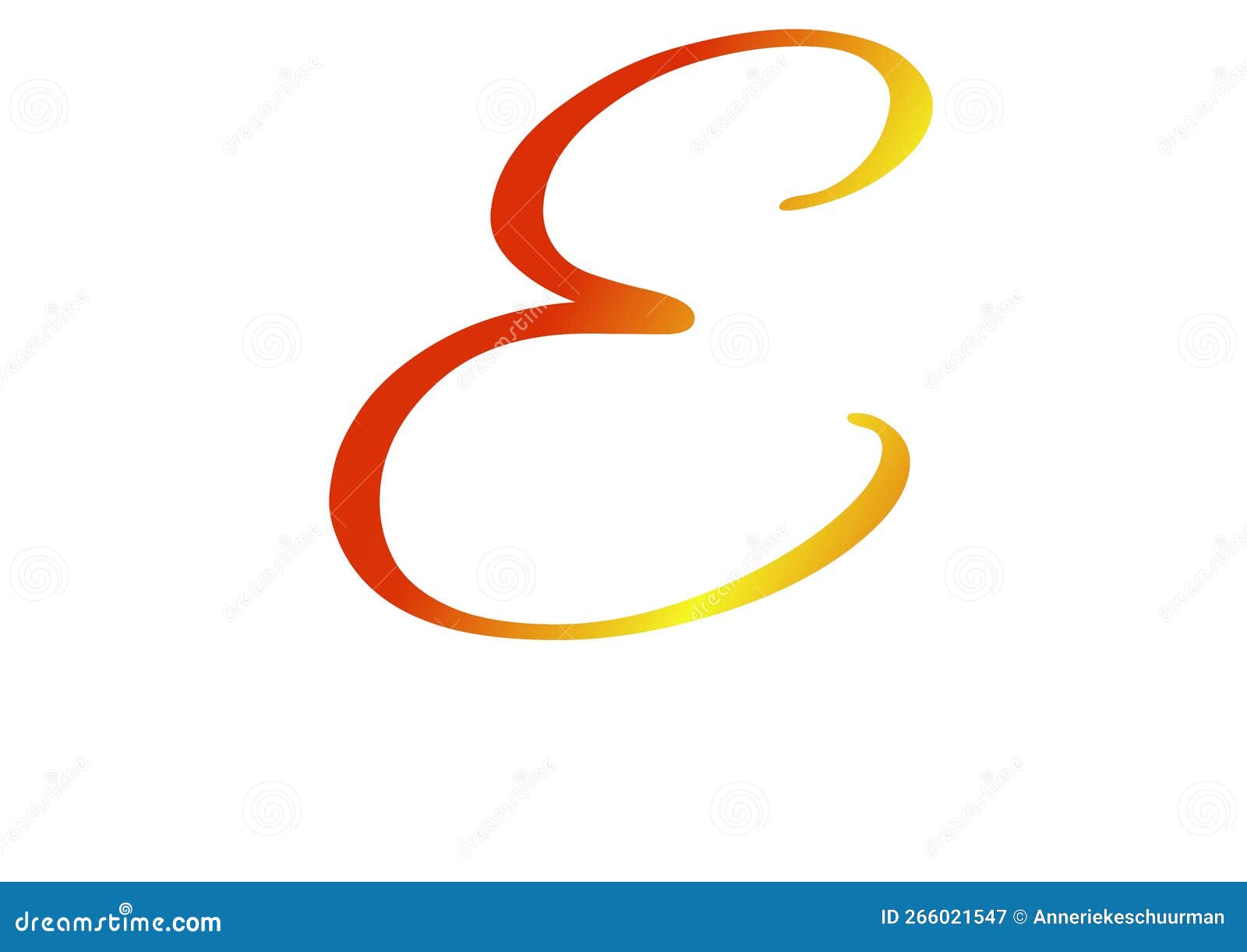 Letter E of the Alphabet Made with Yellow and Red Gradient Stock ...