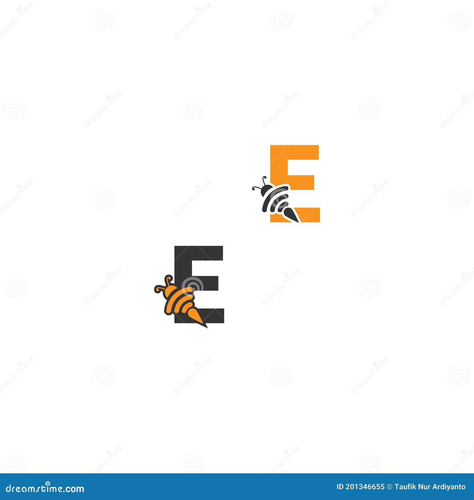 Letter E Bee Icon Creative Design Logo Stock Vector - Illustration of ...