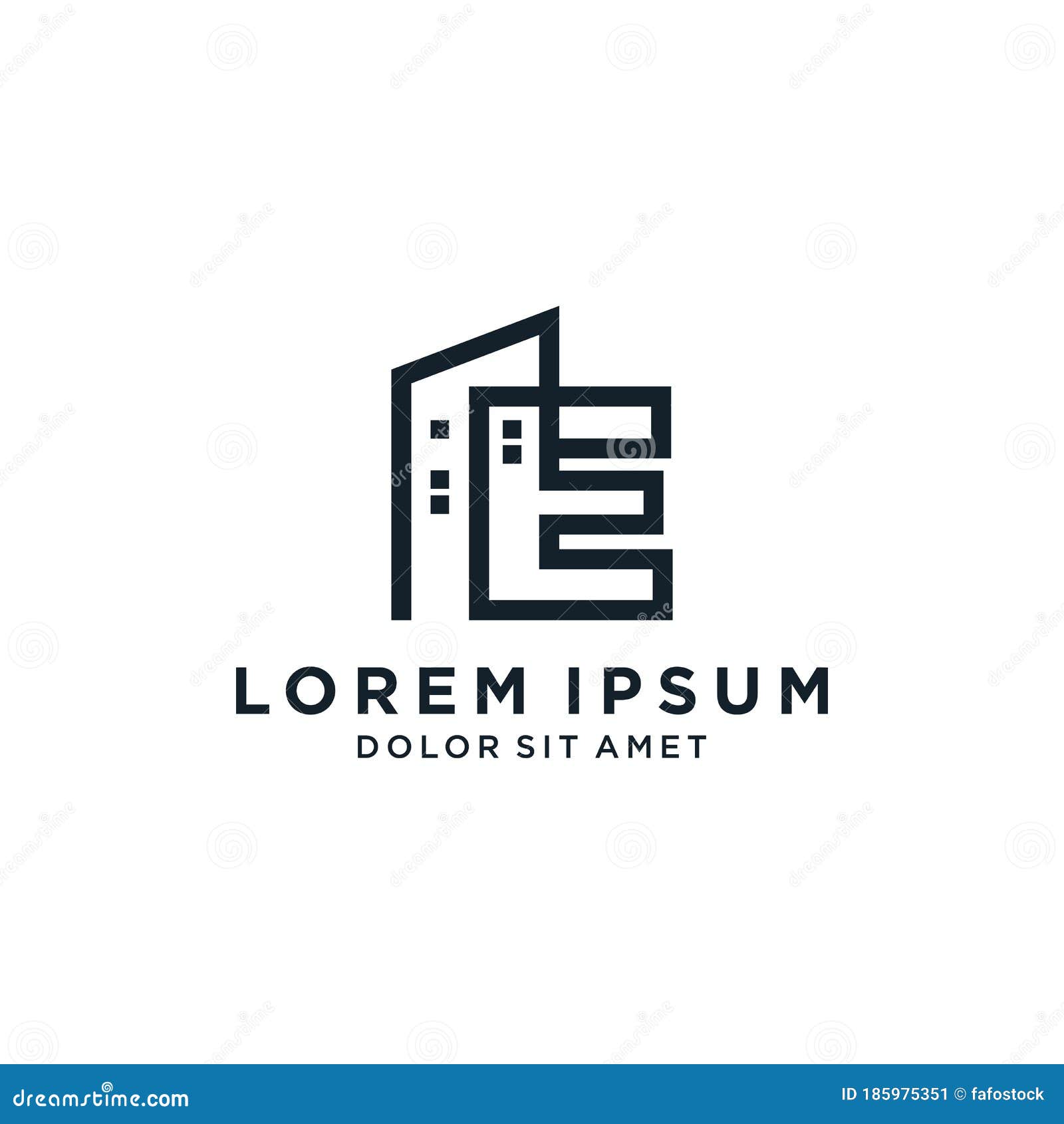 Letter E with Building for Construction Company Logo Stock Vector ...