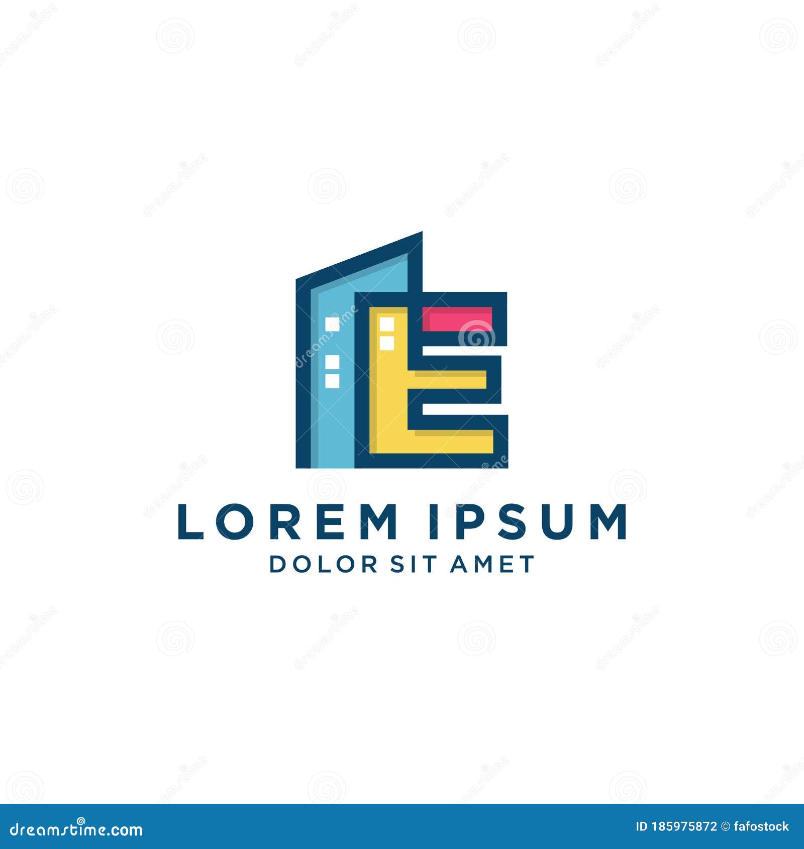 Letter E with Building for Construction Company Logo Stock Vector ...