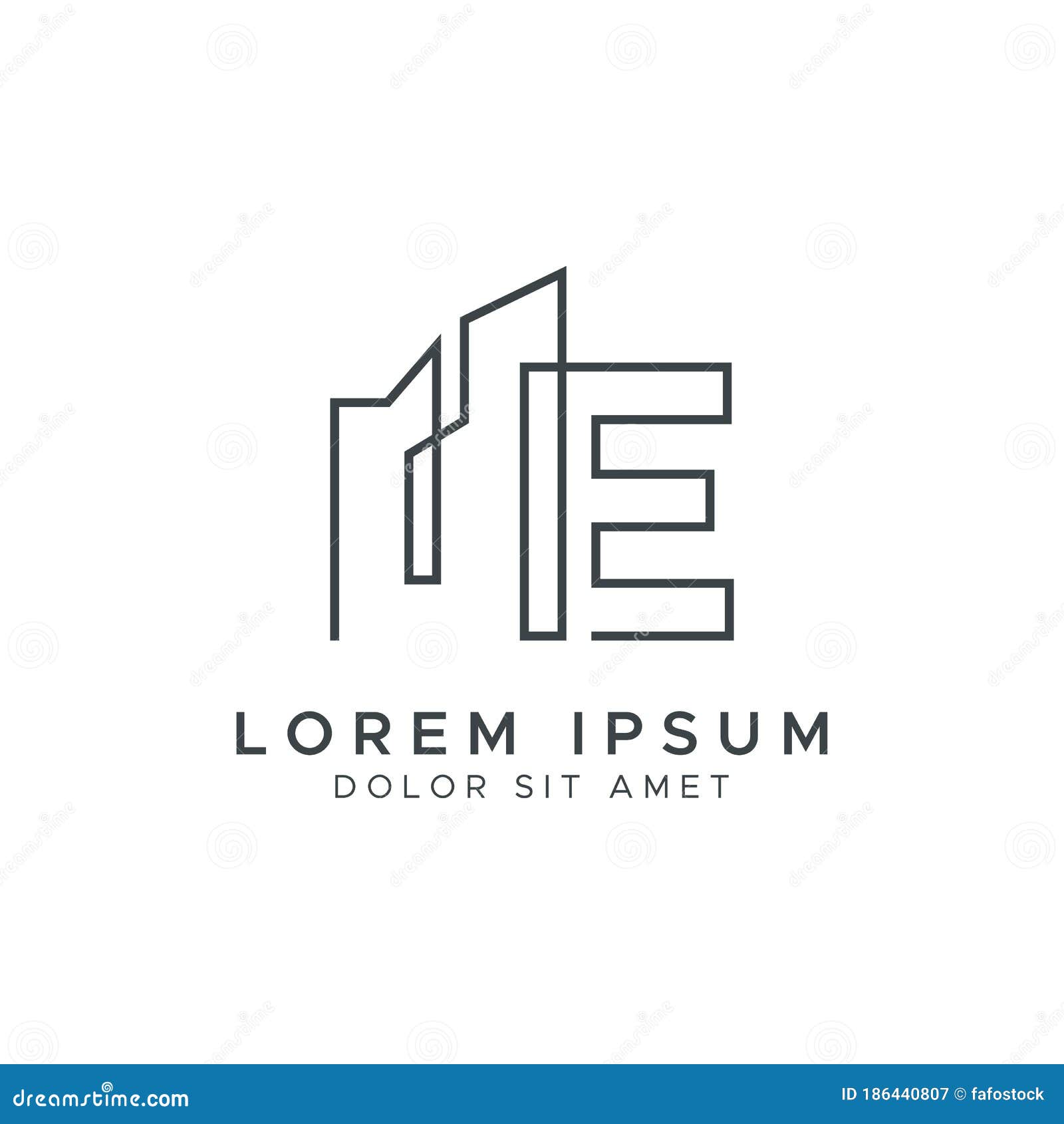 Letter E Building Line Logo Vector Design Template Stock Vector ...