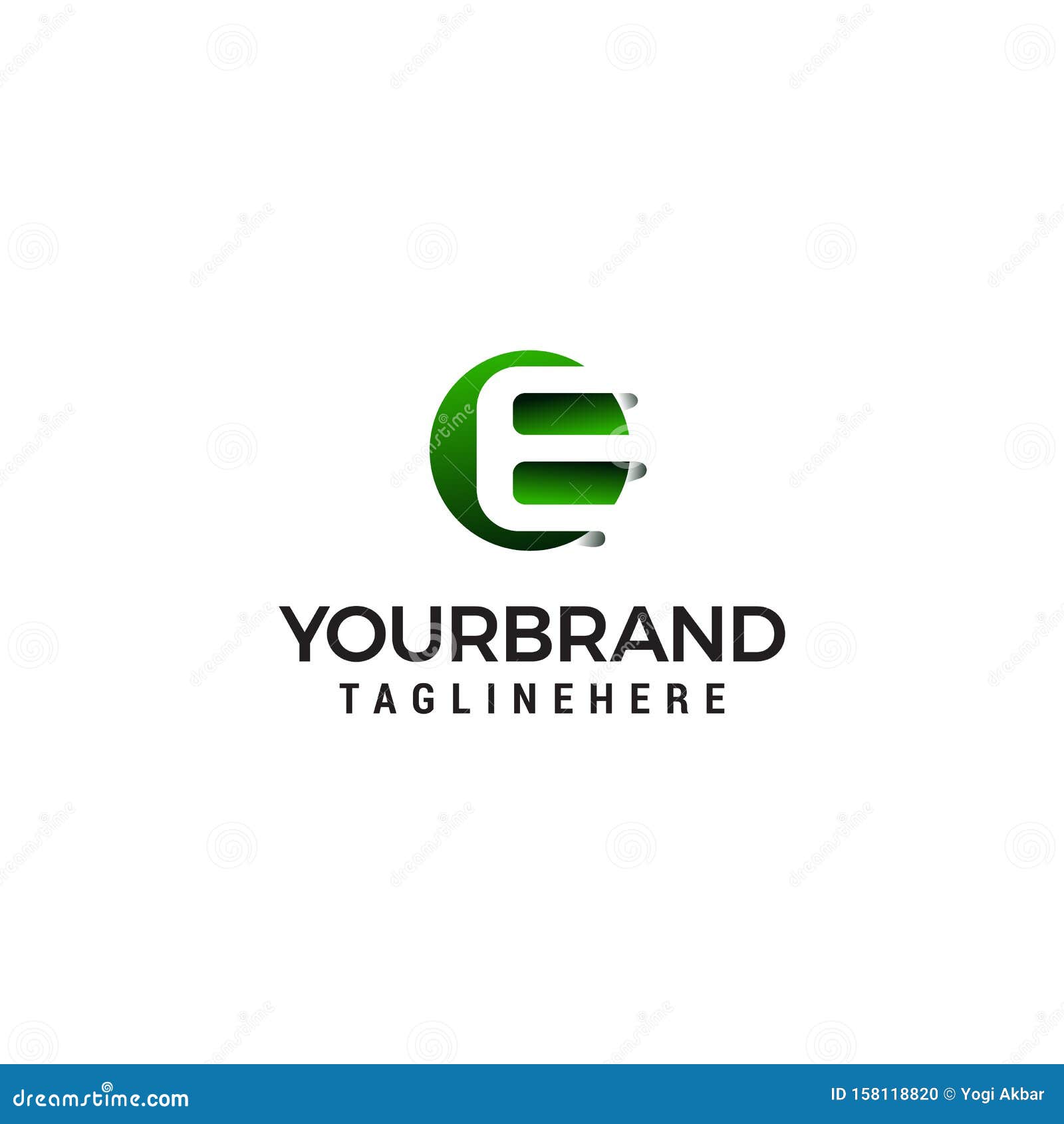 Letter E in Circle Shape Logo Design Concept Template Stock Vector ...