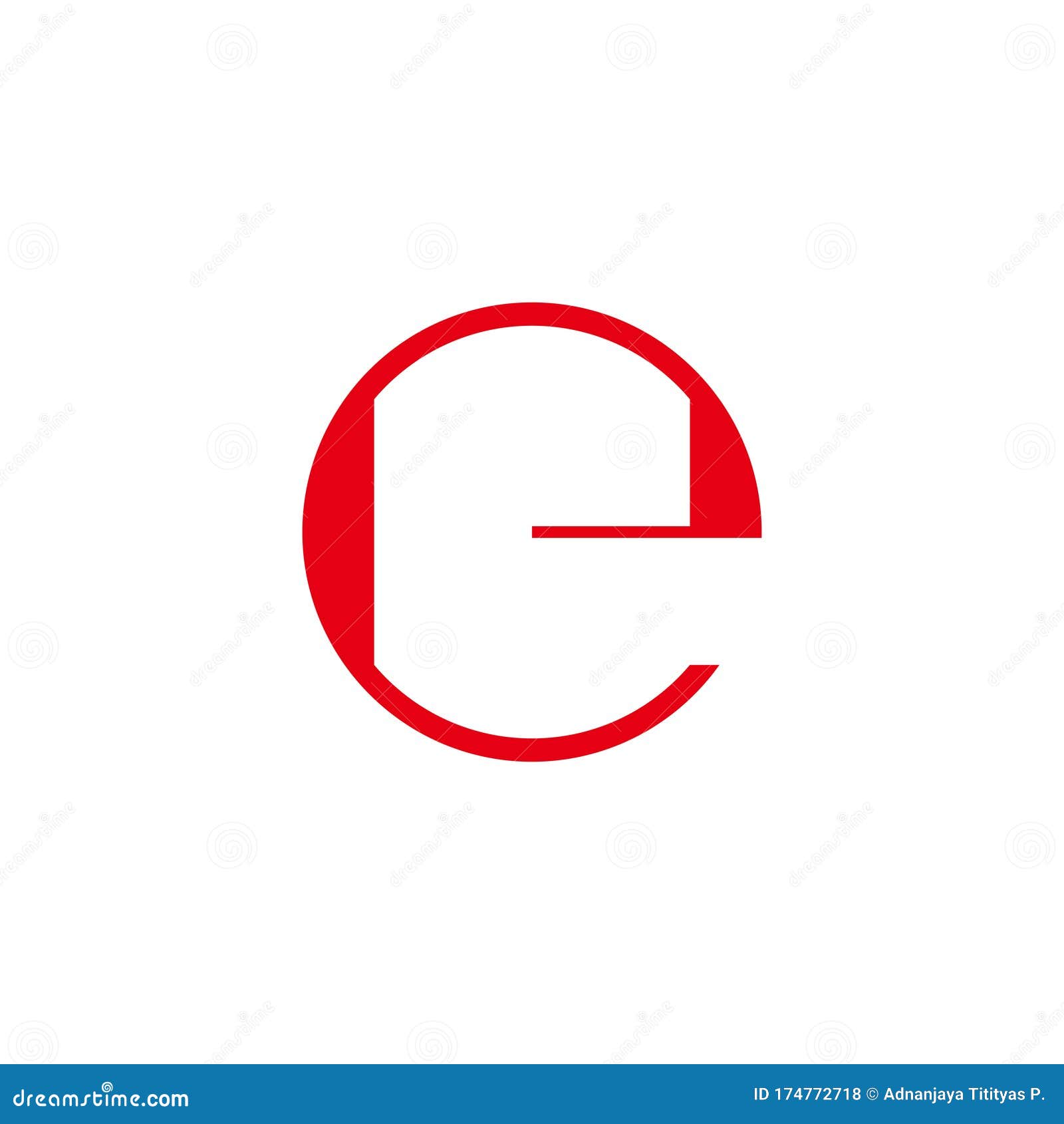 Letter E Circle Simple Geometric Symbol Logo Vector Stock Vector ...