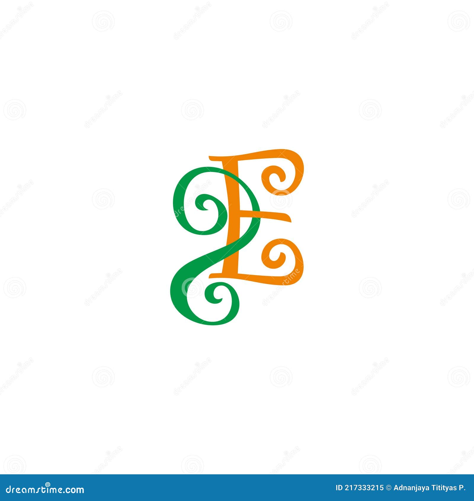 Letter 2e Connect Design Curves Simple Colorful Logo Vector Stock ...