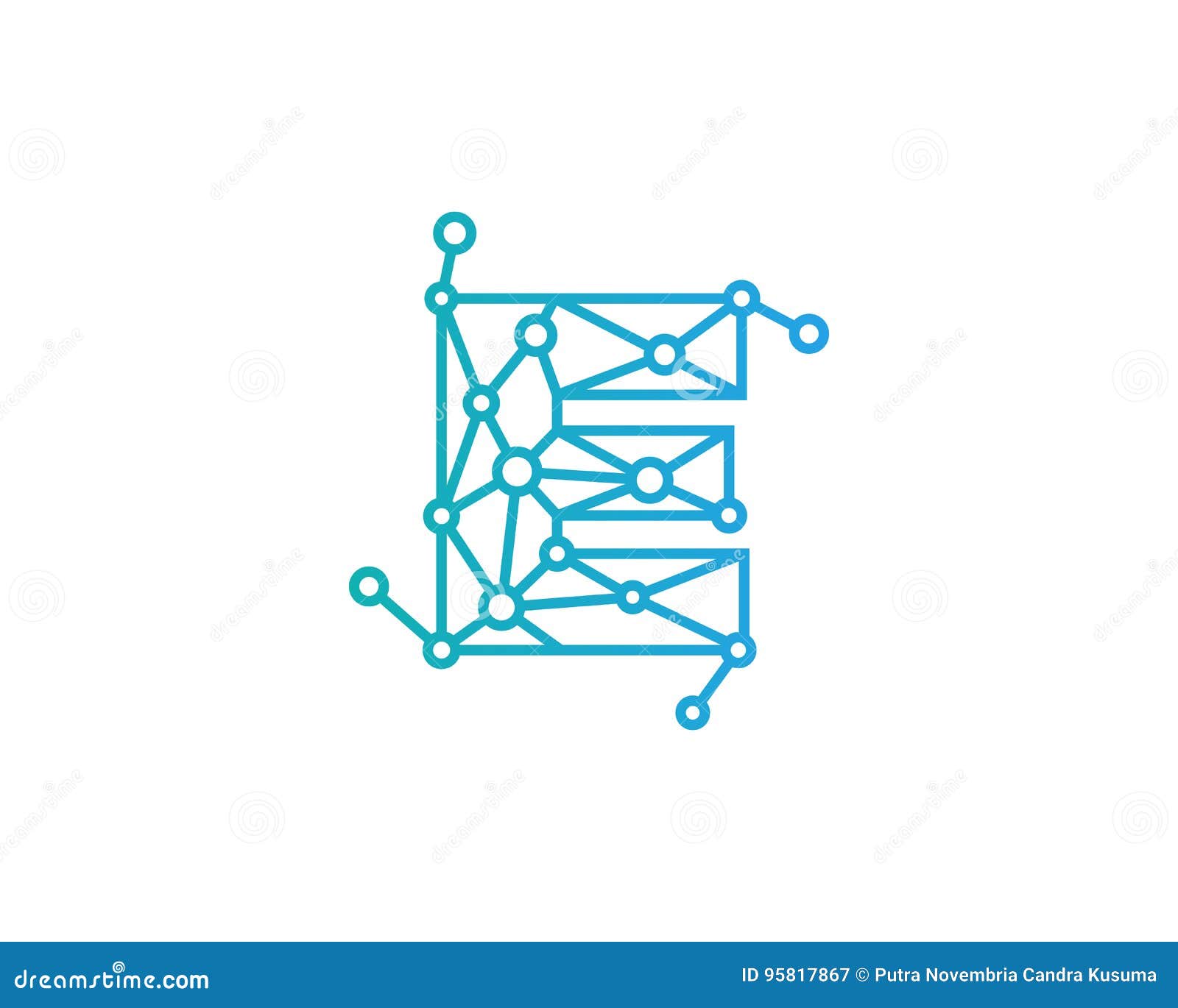 Letter E Connect Dot Network Icon Logo Design Element Stock Vector ...
