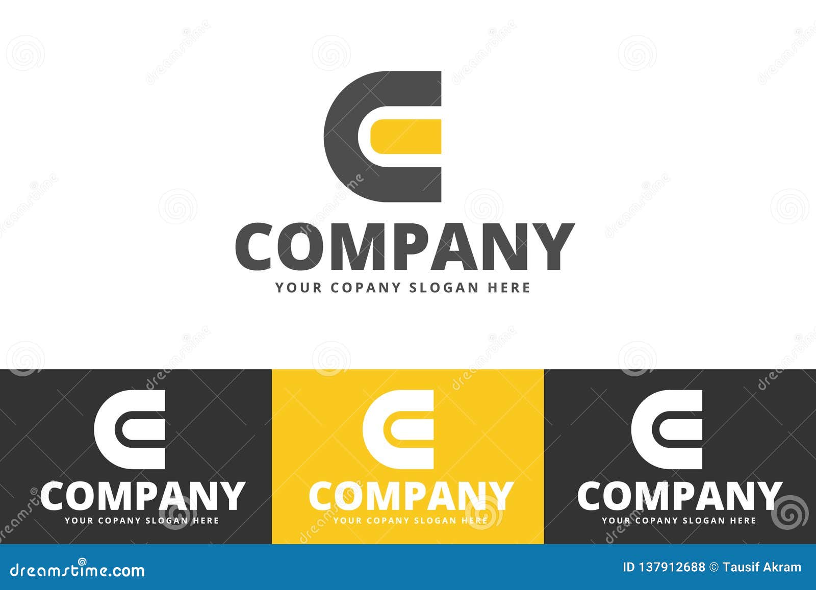 Letter E Creative Logo Design Isolated on White Background Stock ...